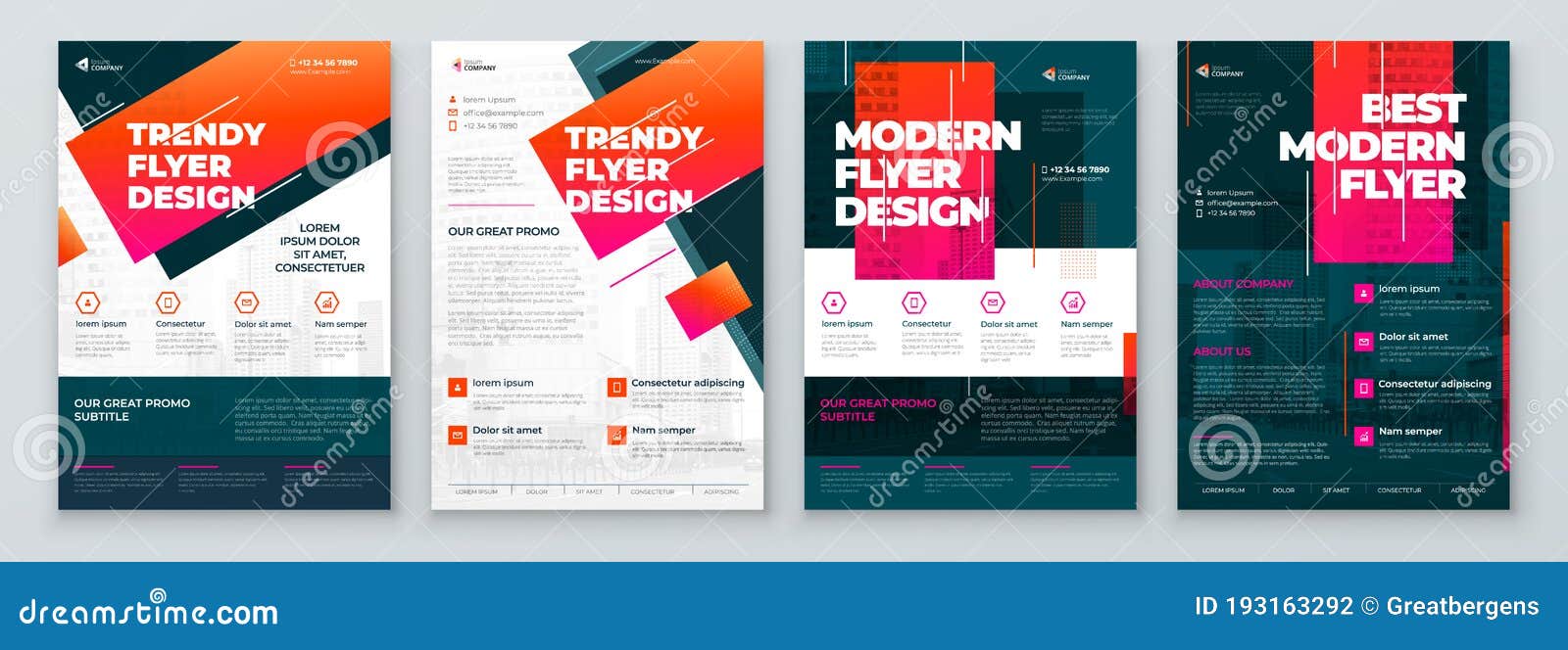 Flyer Design Set. Modern Flyer Background Design. Template Layout for ...