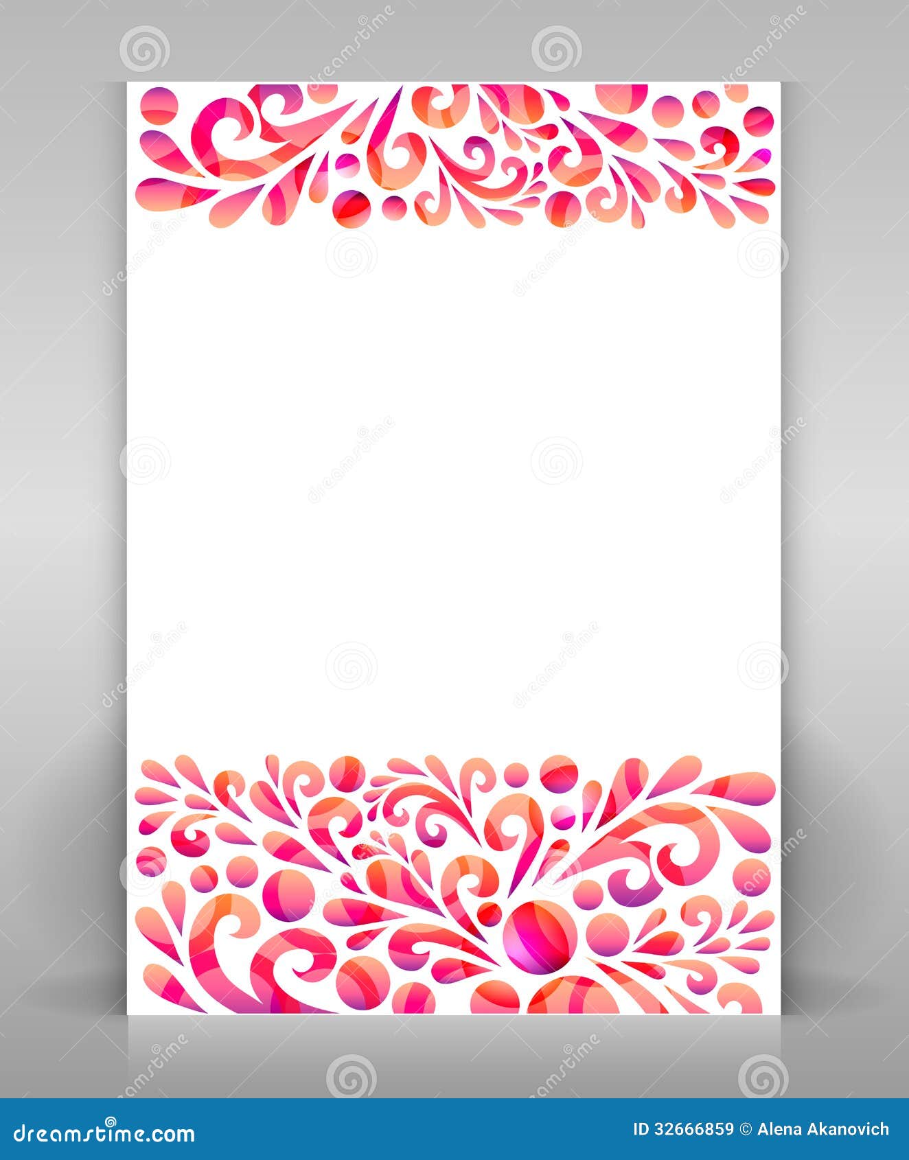 Flyer with floral design stock vector. Illustration of leaf - 32666859