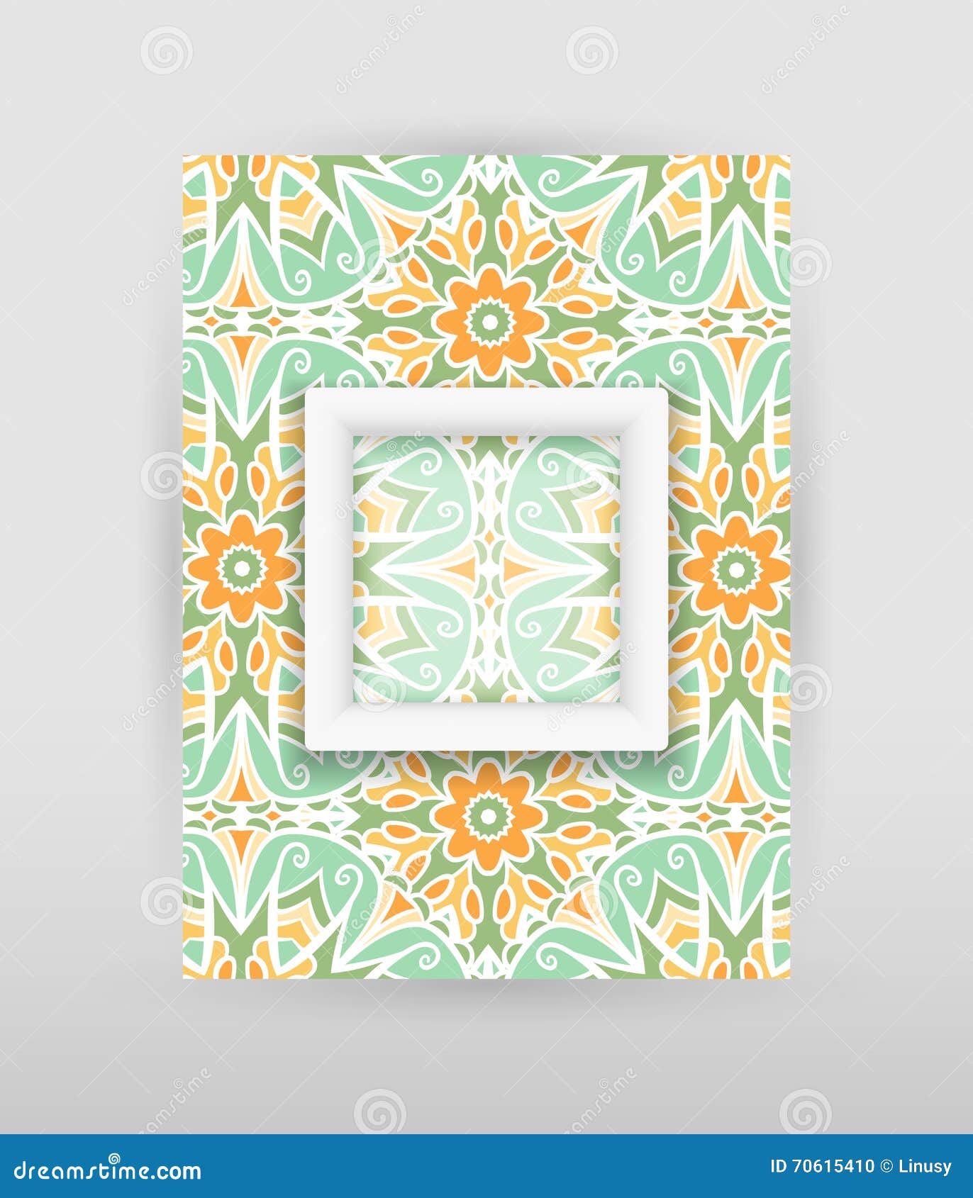 Flyer with floral pattern stock vector. Illustration of glass - 70615410