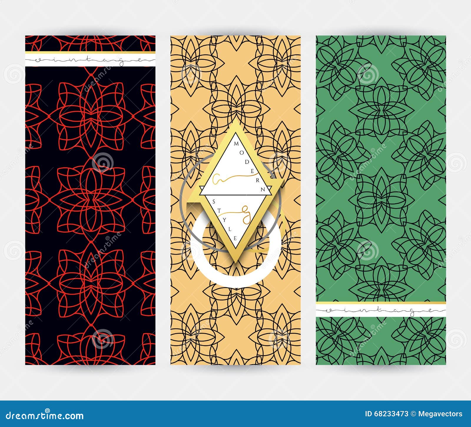 Flyer with Geometric Patterns . Brochure Modern Style Stock Vector ...