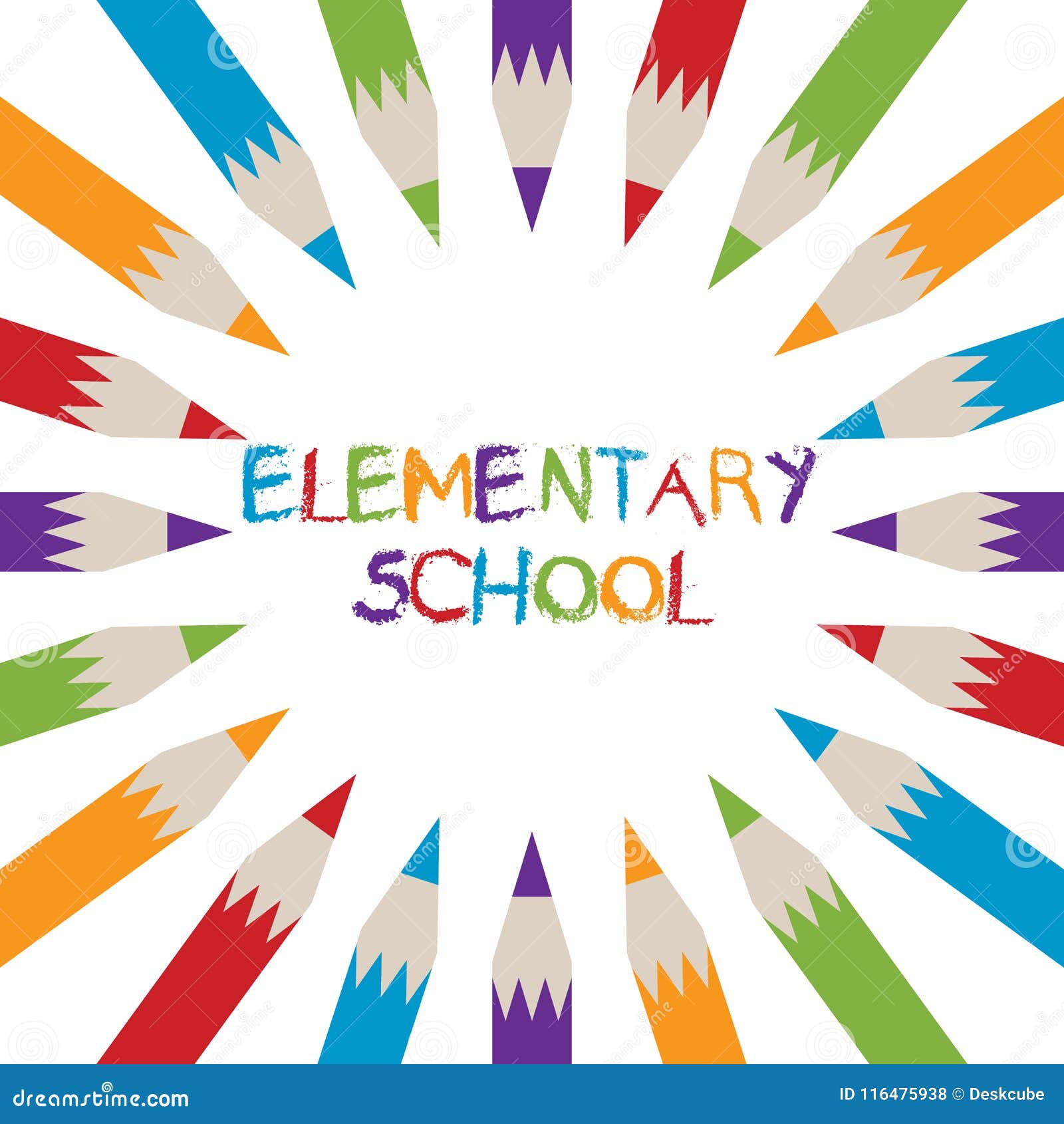 Elementary School Pencils Vector Illustration Stock Vector ...