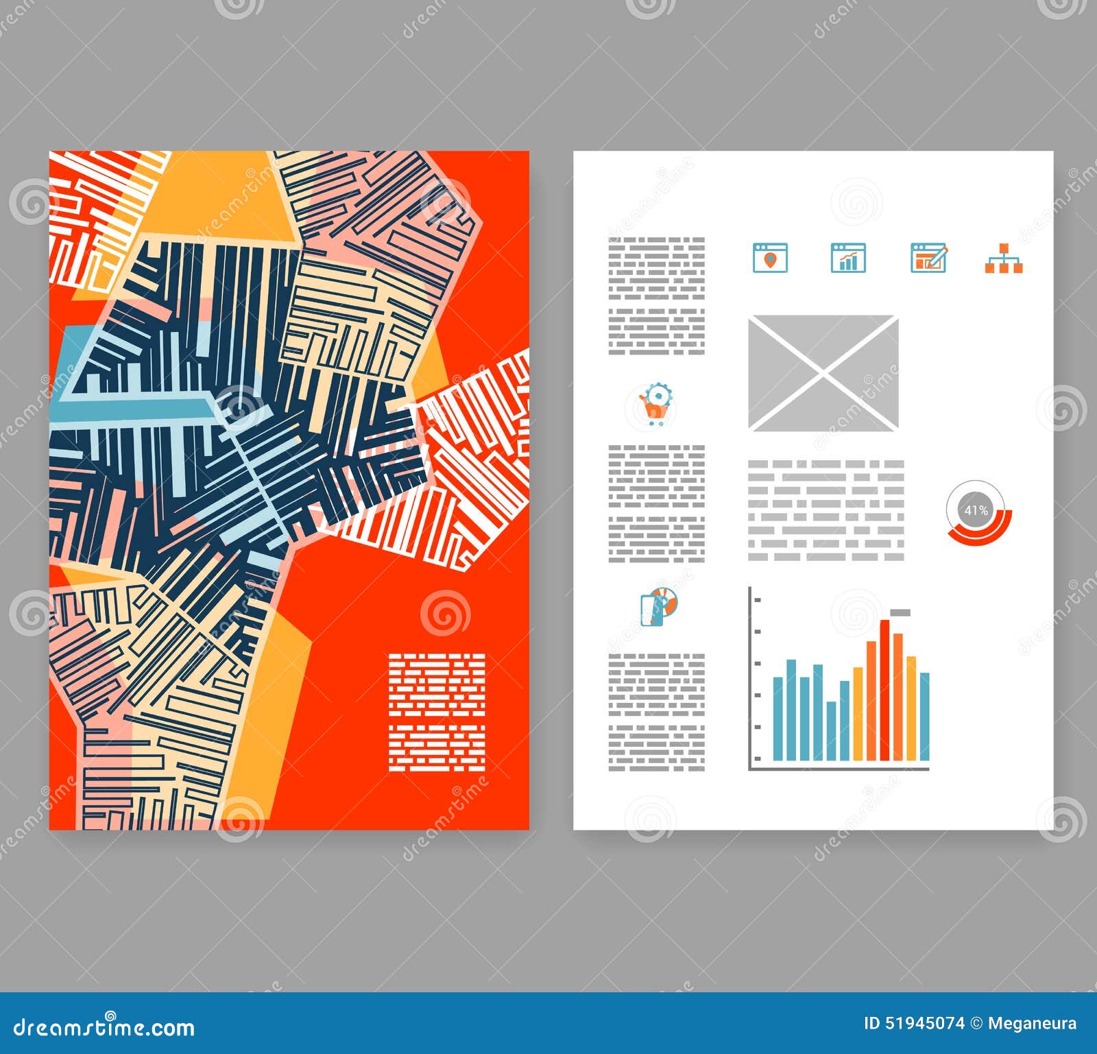 Flyer, Leaflet, Booklet Layout. Editable Design Template A4 Vector ...