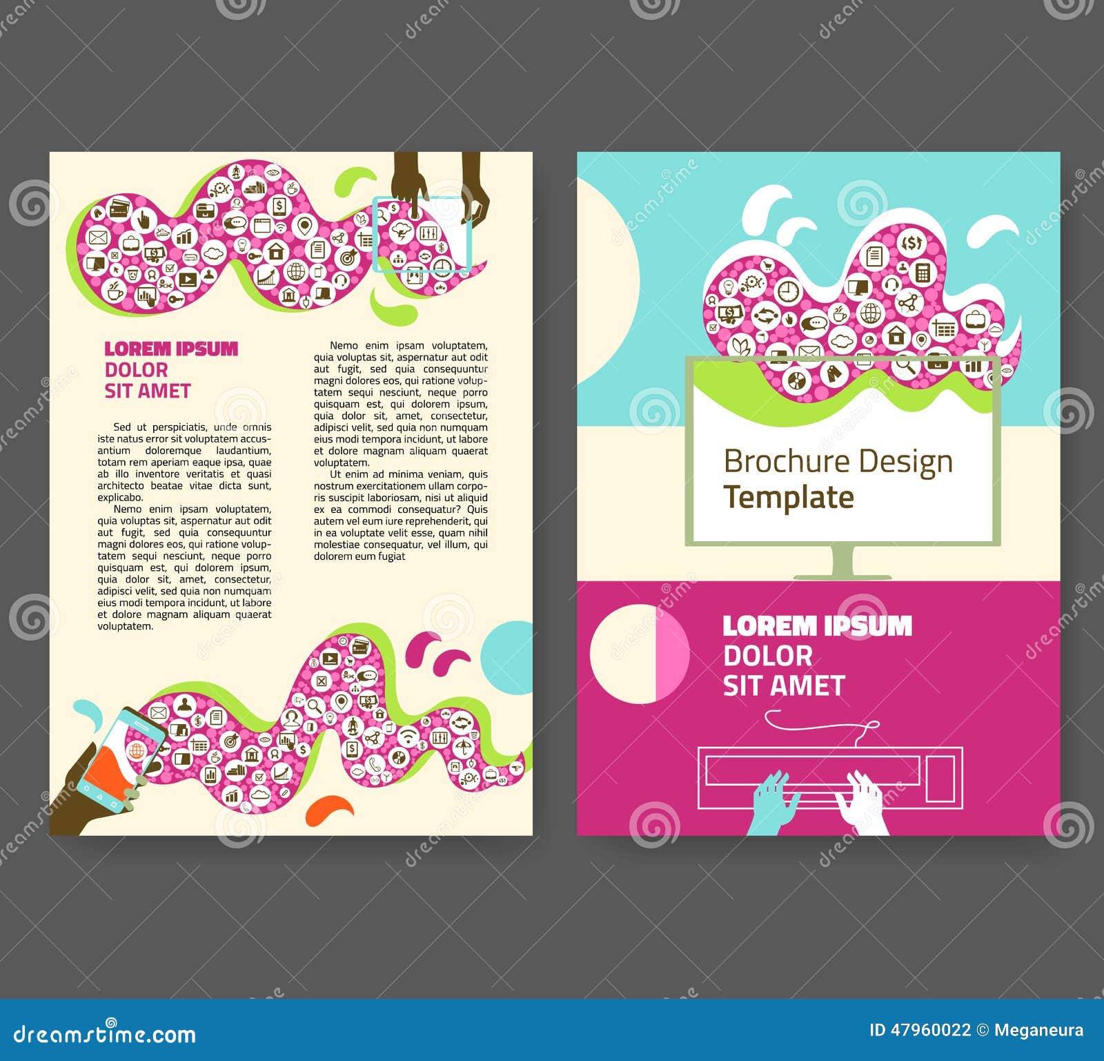 Flyer, Leaflet, Booklet Layout. Editable Design Template A4 Vector ...