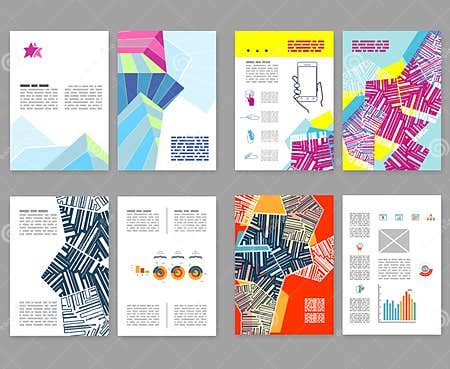 Flyer, Leaflet, Booklet Layout Set. Editable Design Template Stock ...