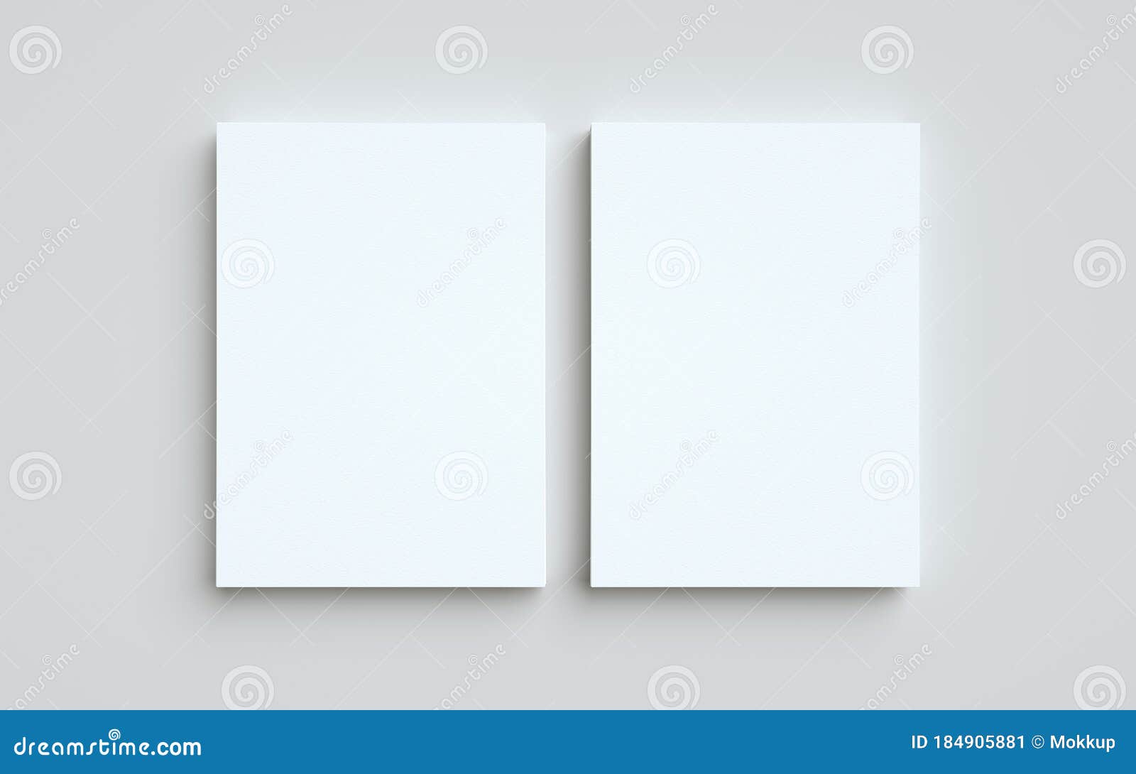 A4 Flyer / Letterhead Mock-Up - Two Stacks of Flyers. 3D Illustration ...