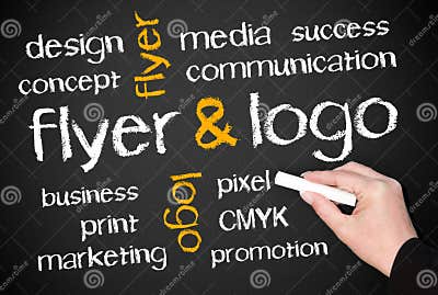 Flyer and logo stock image. Image of chalk, marketing - 23647181