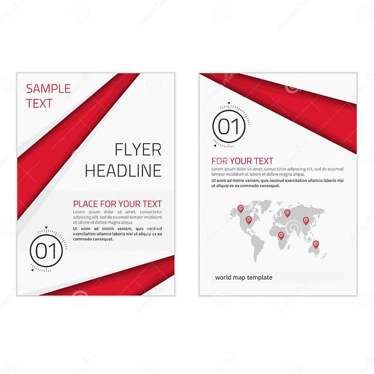 Flyer with a map stock vector. Illustration of decoration - 74216451