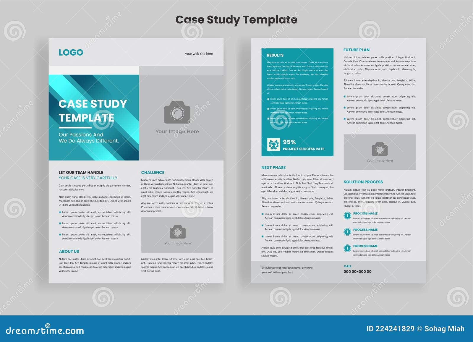 Case Study Template, Flyer Template, Double Side Flyer, Brochure Cover ...