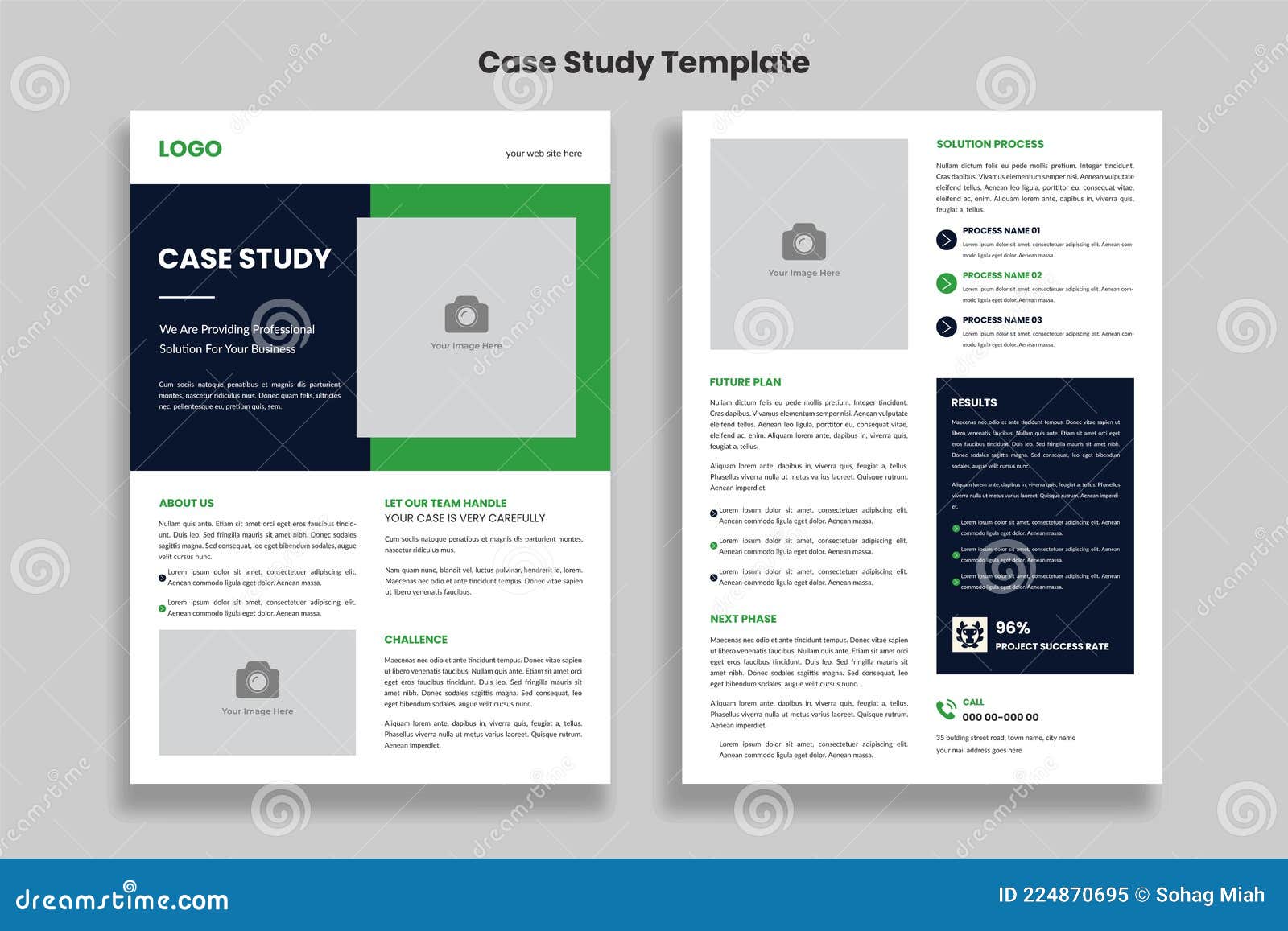 Case Study Template, Flyer Template, Poster Template Design Stock ...