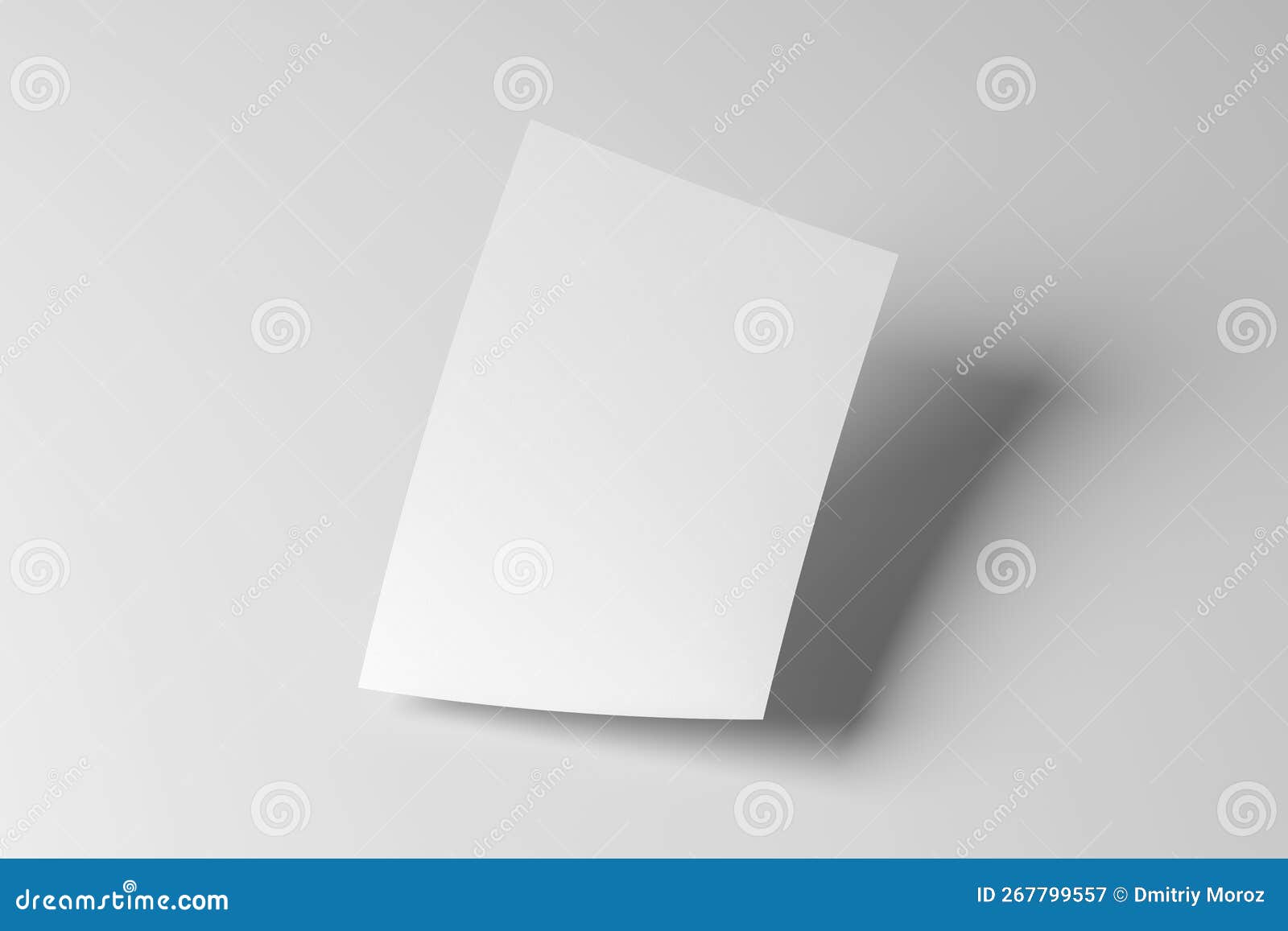A4 Flyer Page Mockup Floating on White Background Stock Illustration ...