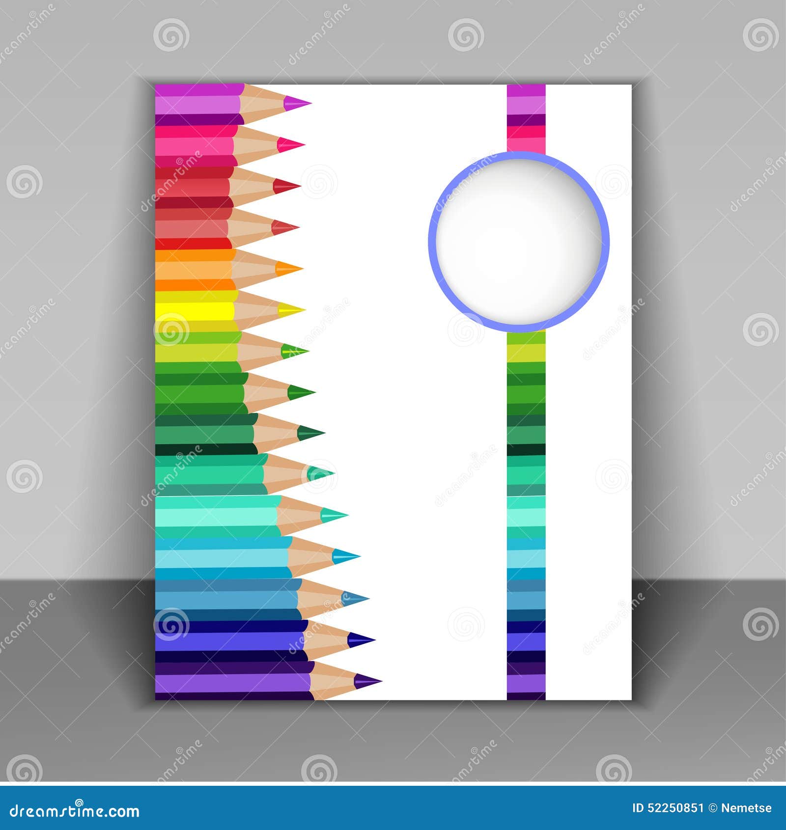 Flyer with pencils stock vector. Illustration of cover - 52250851
