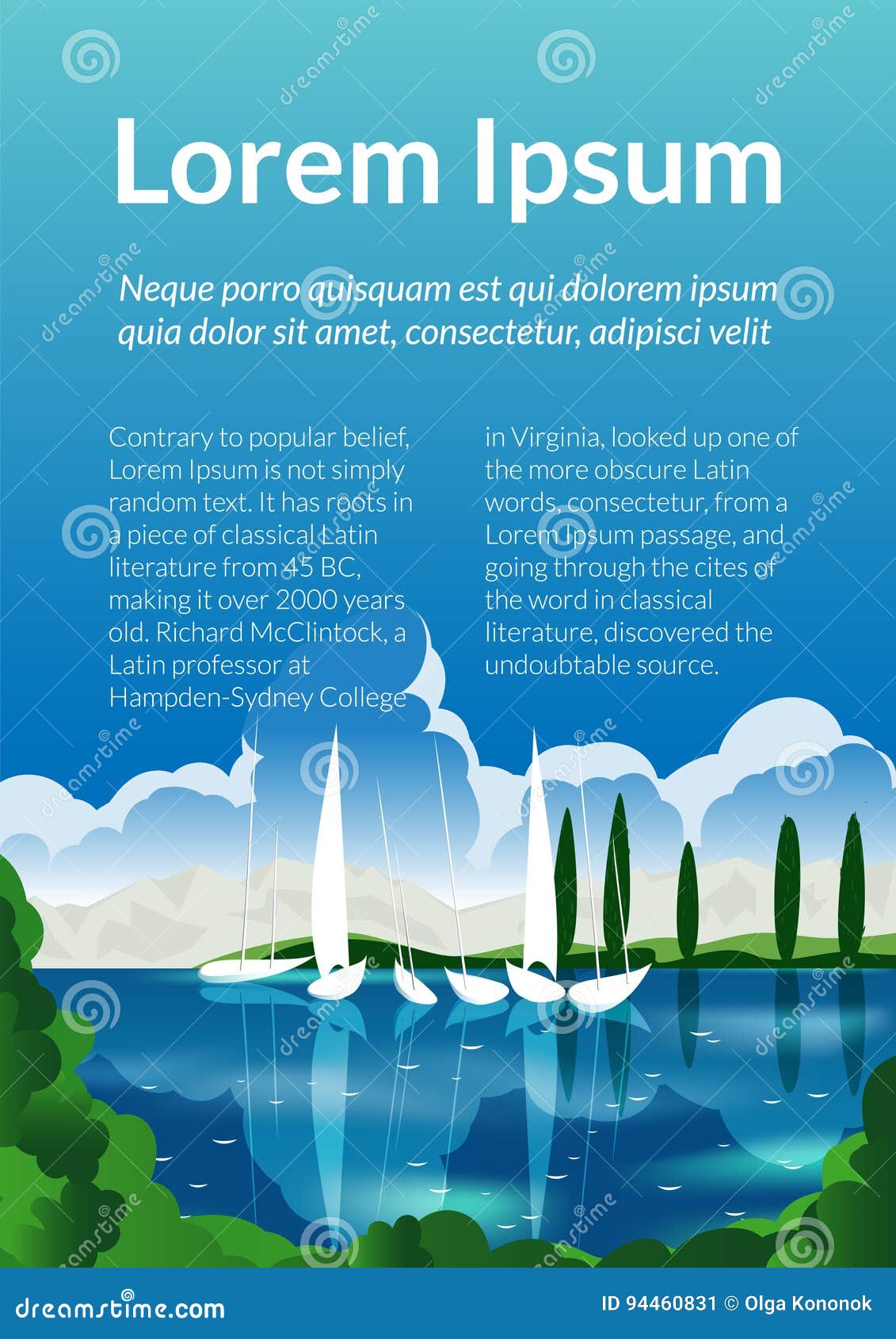 Flyer with sea and boats stock vector. Illustration of tourism - 94460831