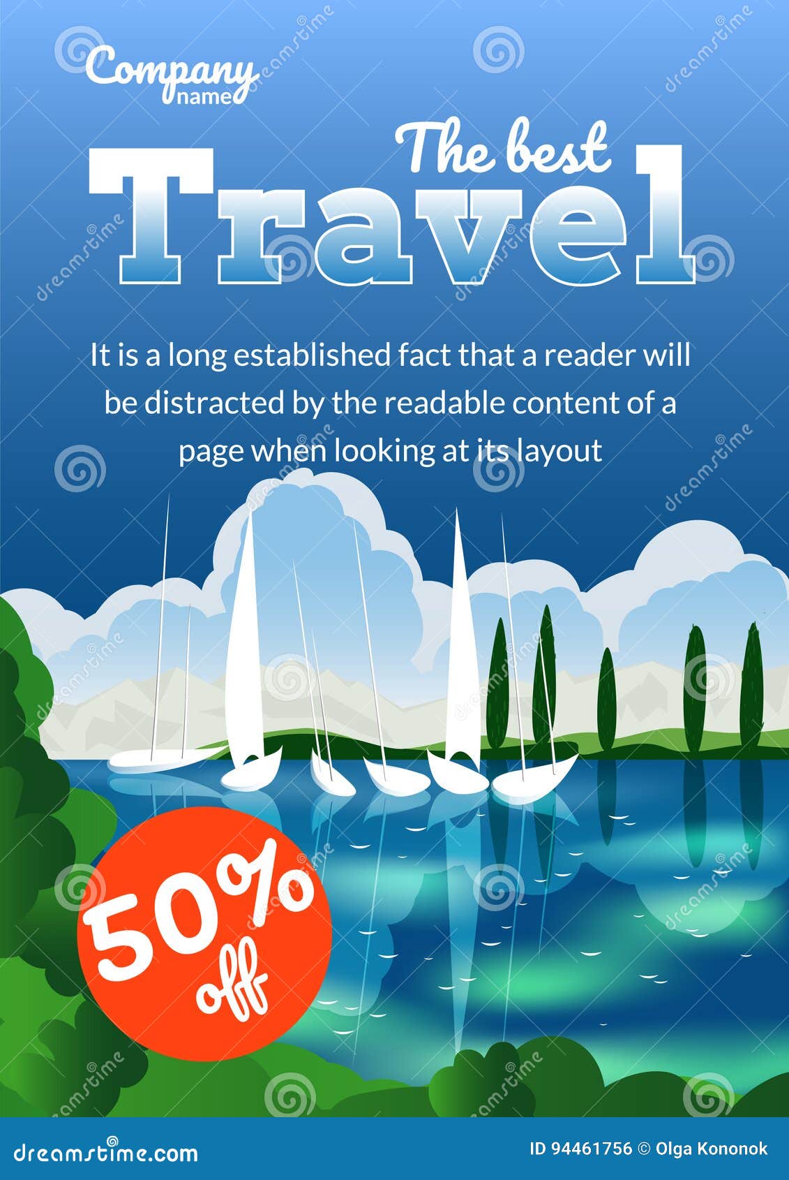 Flyer with sea and boats stock vector. Illustration of vector - 94461756