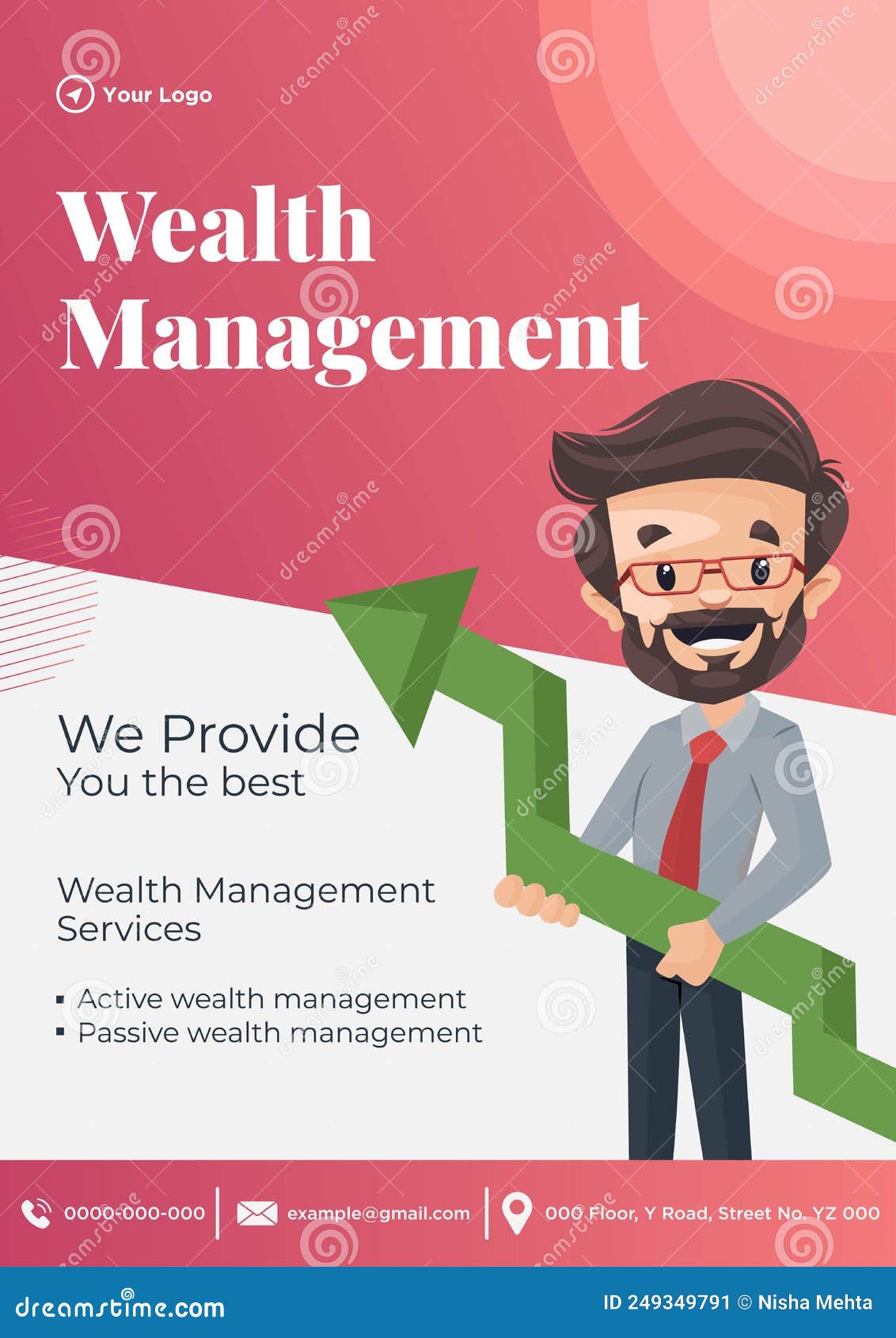 Flyer Design of Wealth Management Template Stock Vector - Illustration ...