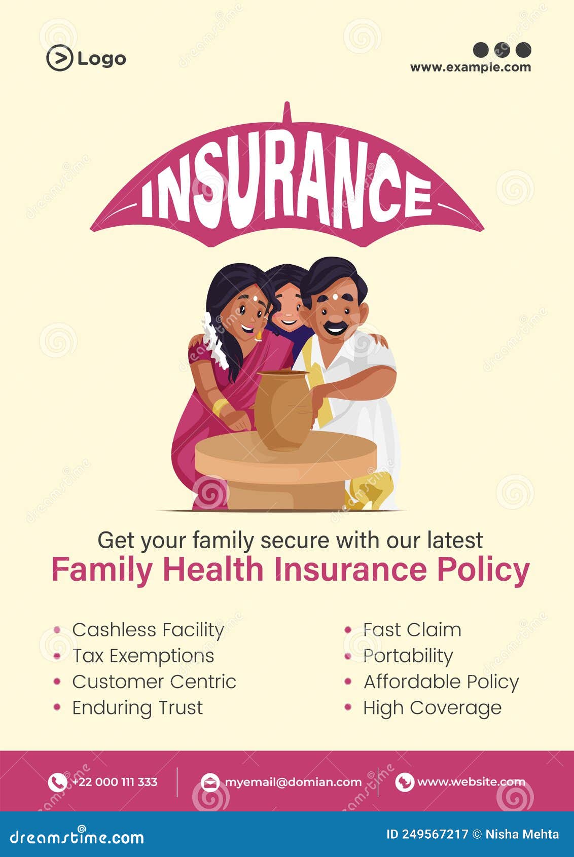 Flyer Design of Life Insurance Template Stock Vector - Illustration of ...