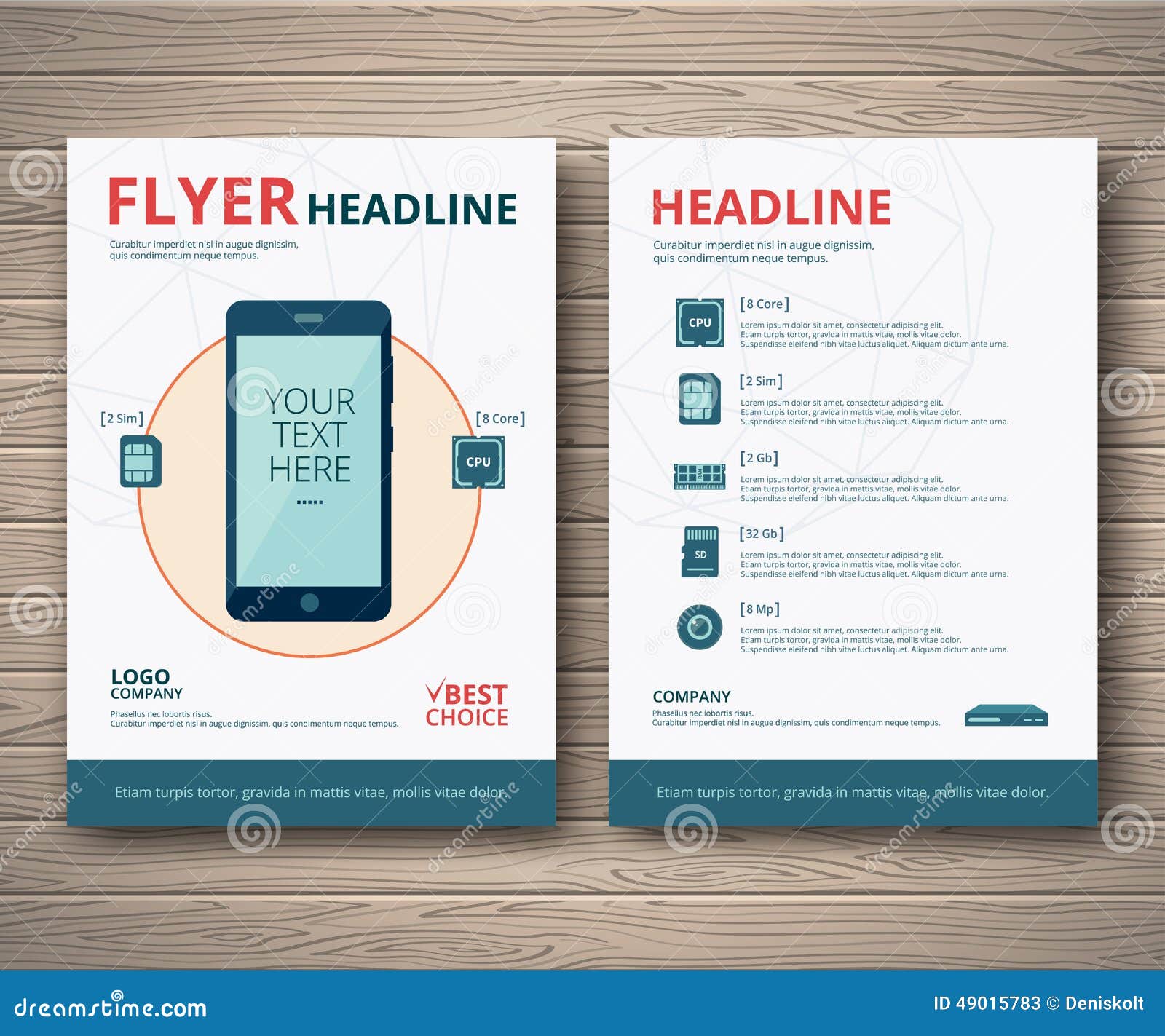 Flyer smartphone stock vector. Illustration of creative - 49015783