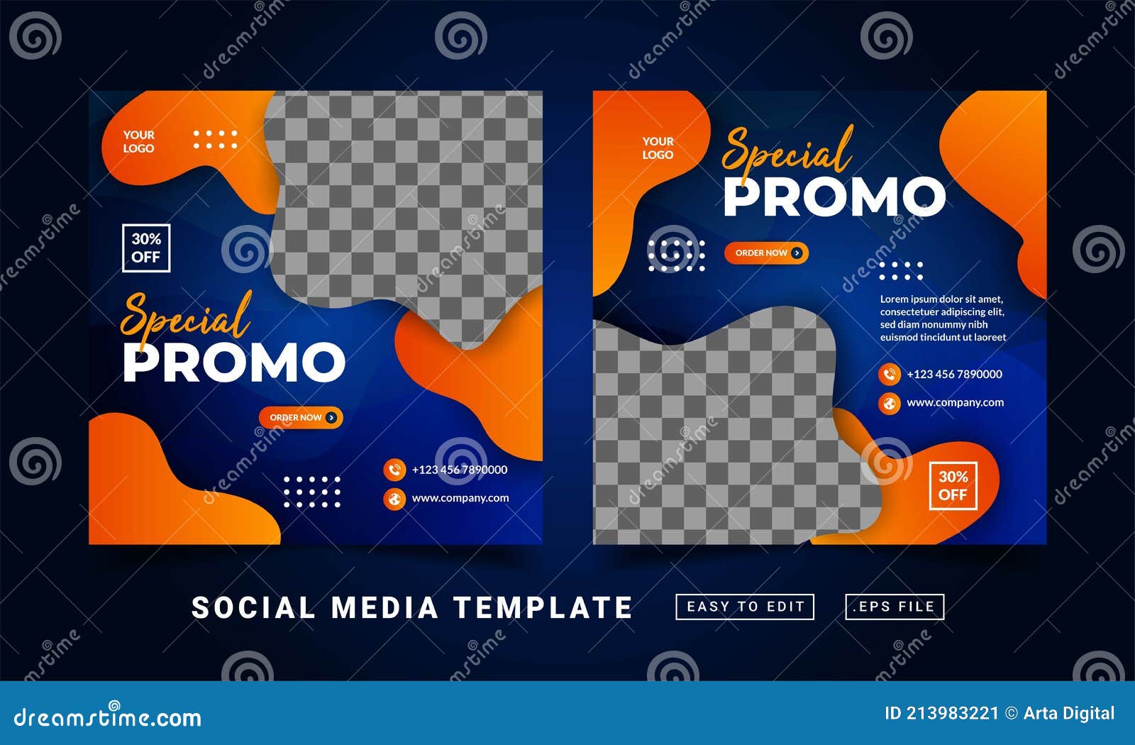 Flyer or Social Media Post Themed Special Promo Template Stock Vector ...