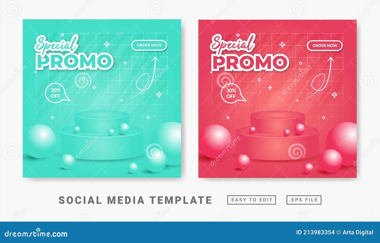 Flyer or Social Media Post Themed Special Promo Template Stock Vector ...