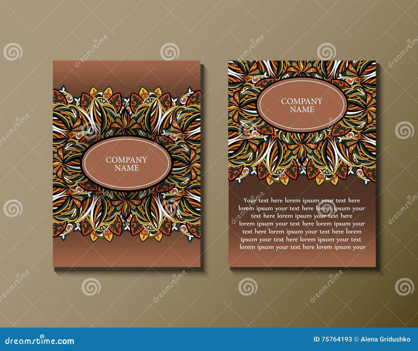 Flyer Template with Abstract Ornament Pattern. Stock Vector ...