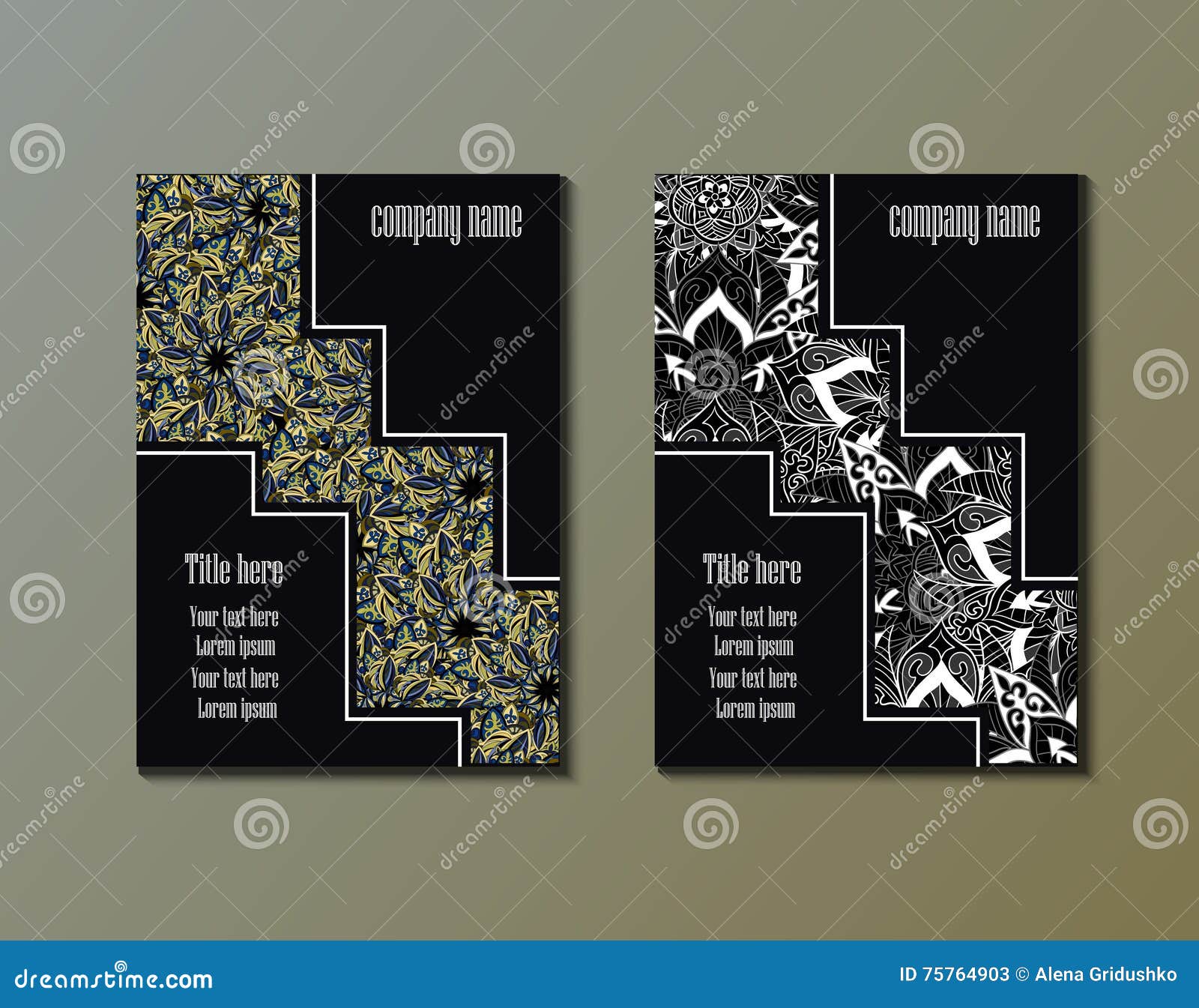 Flyer Template with Abstract Ornament Pattern. Stock Vector ...