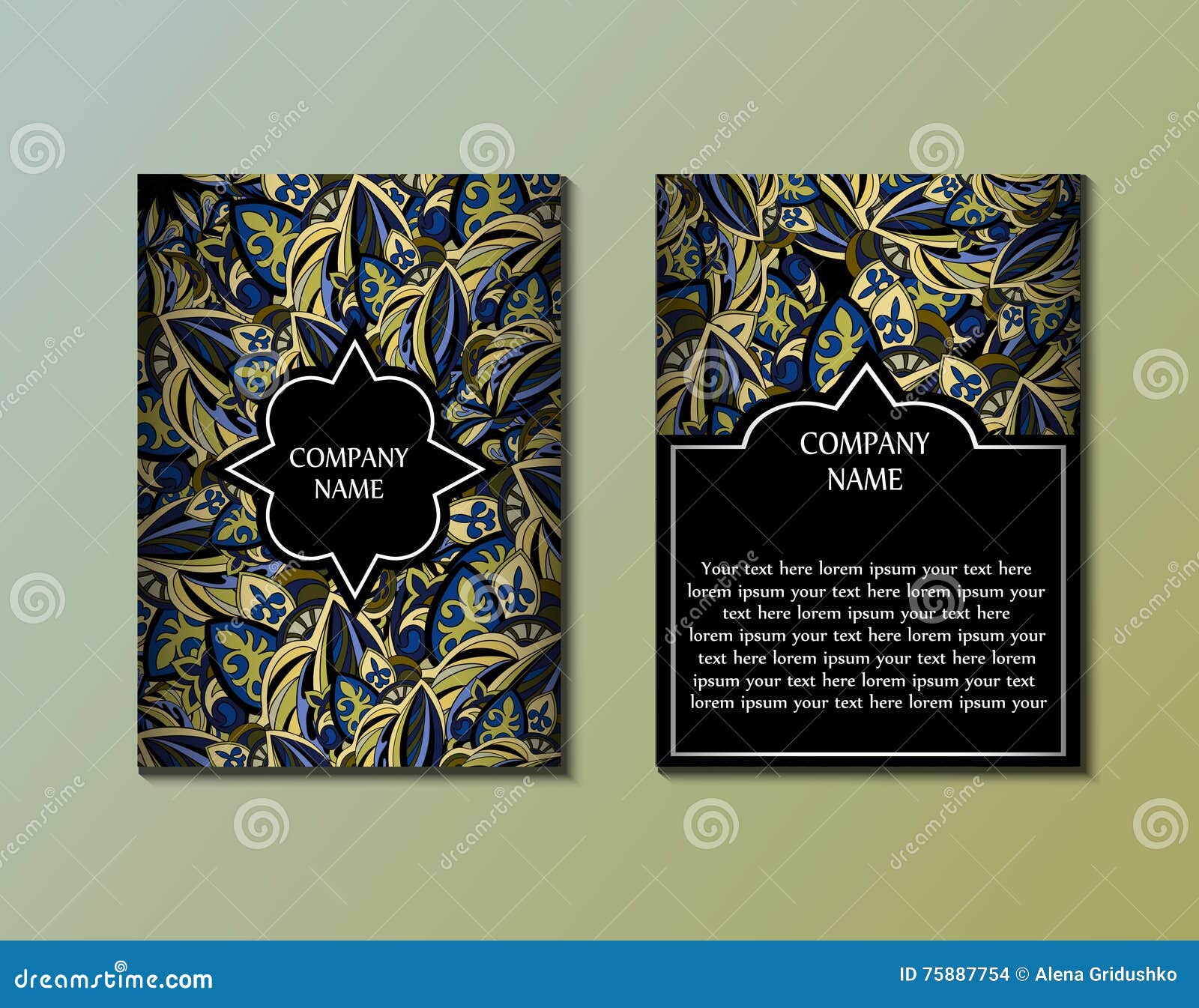 Flyer Template with Abstract Ornament Pattern. Stock Vector ...