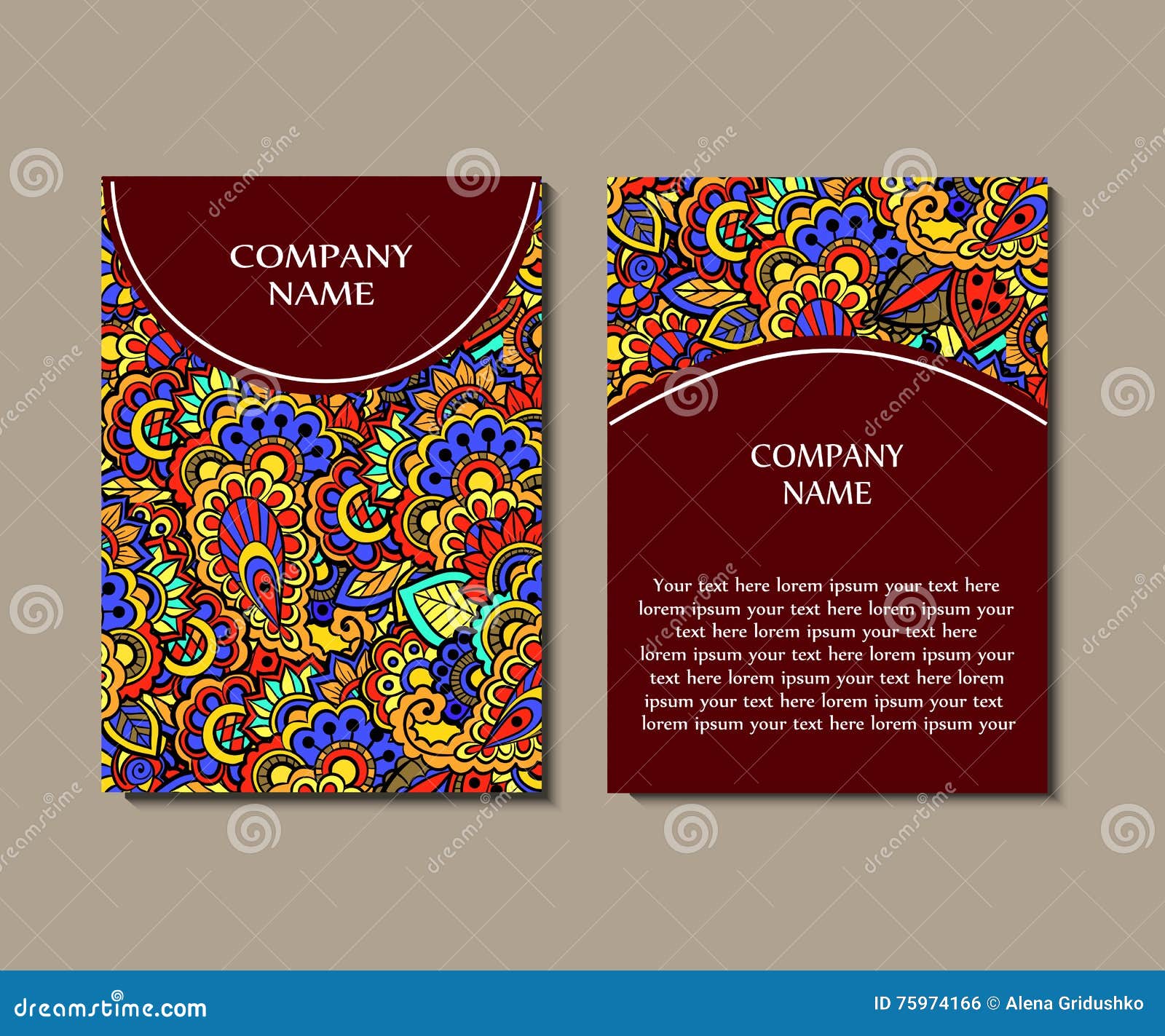 Flyer Template with Abstract Ornament Pattern. Stock Vector ...