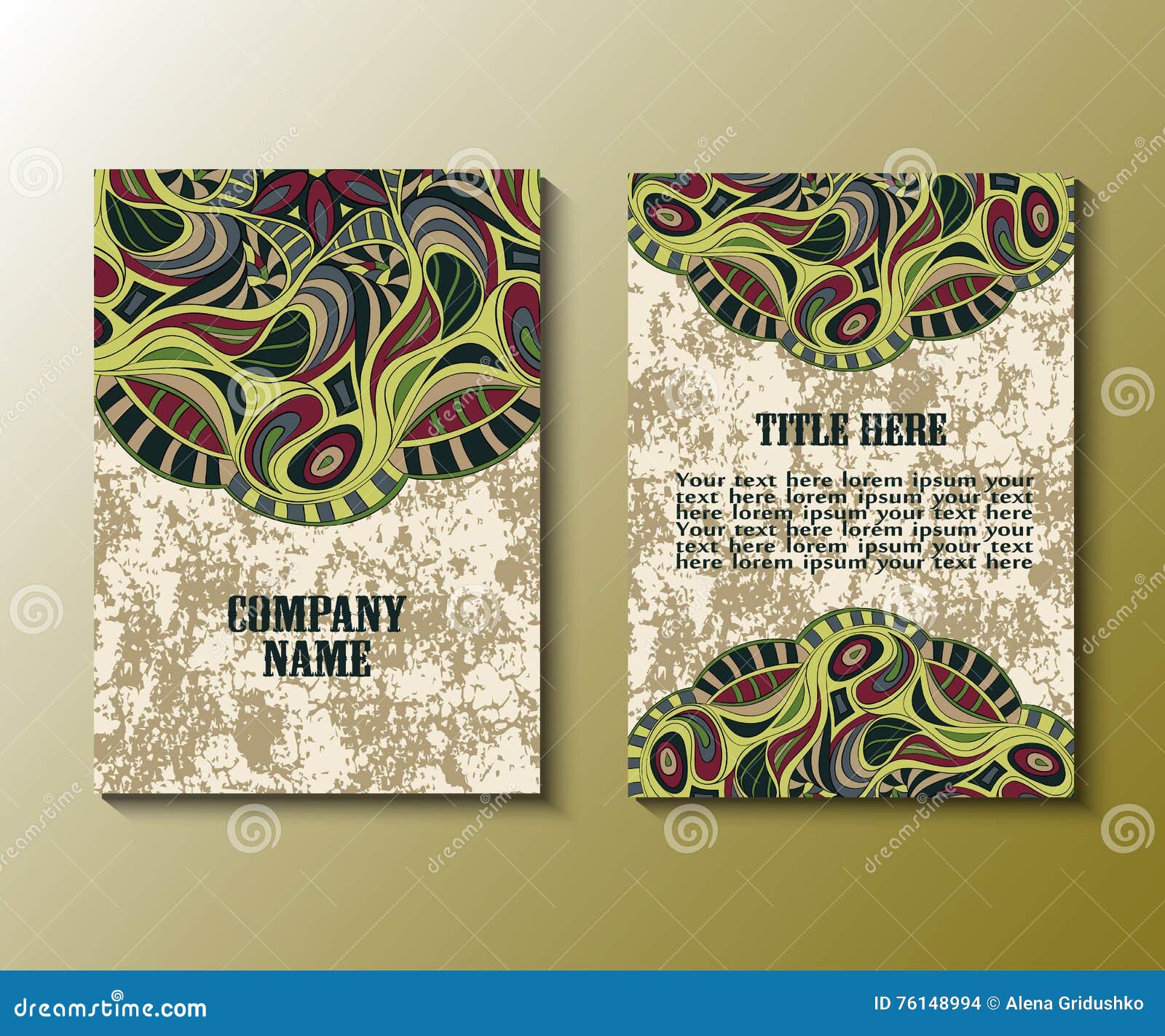 Flyer Template with Abstract Ornament Pattern. Stock Vector ...