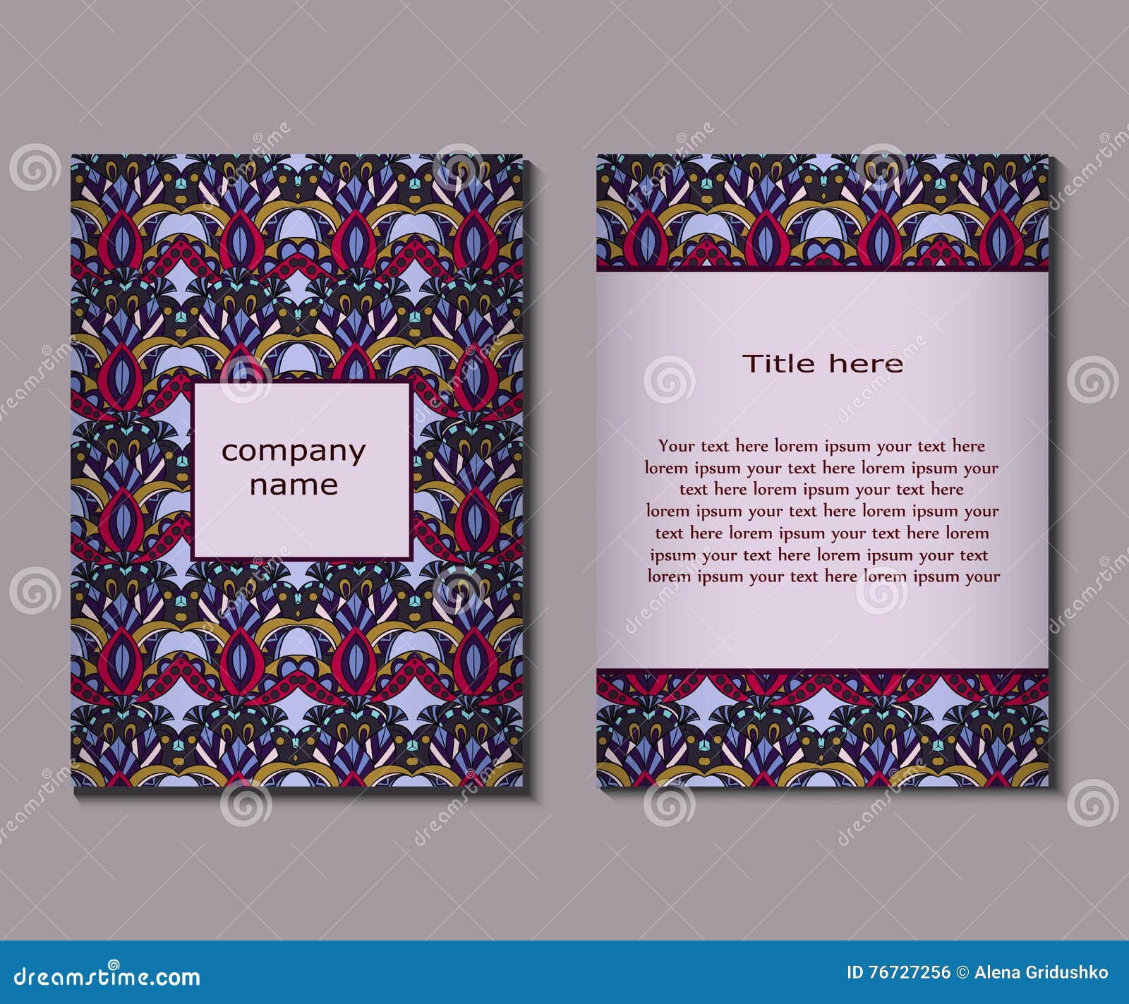 Flyer Template with Abstract Ornament Pattern. Stock Vector ...