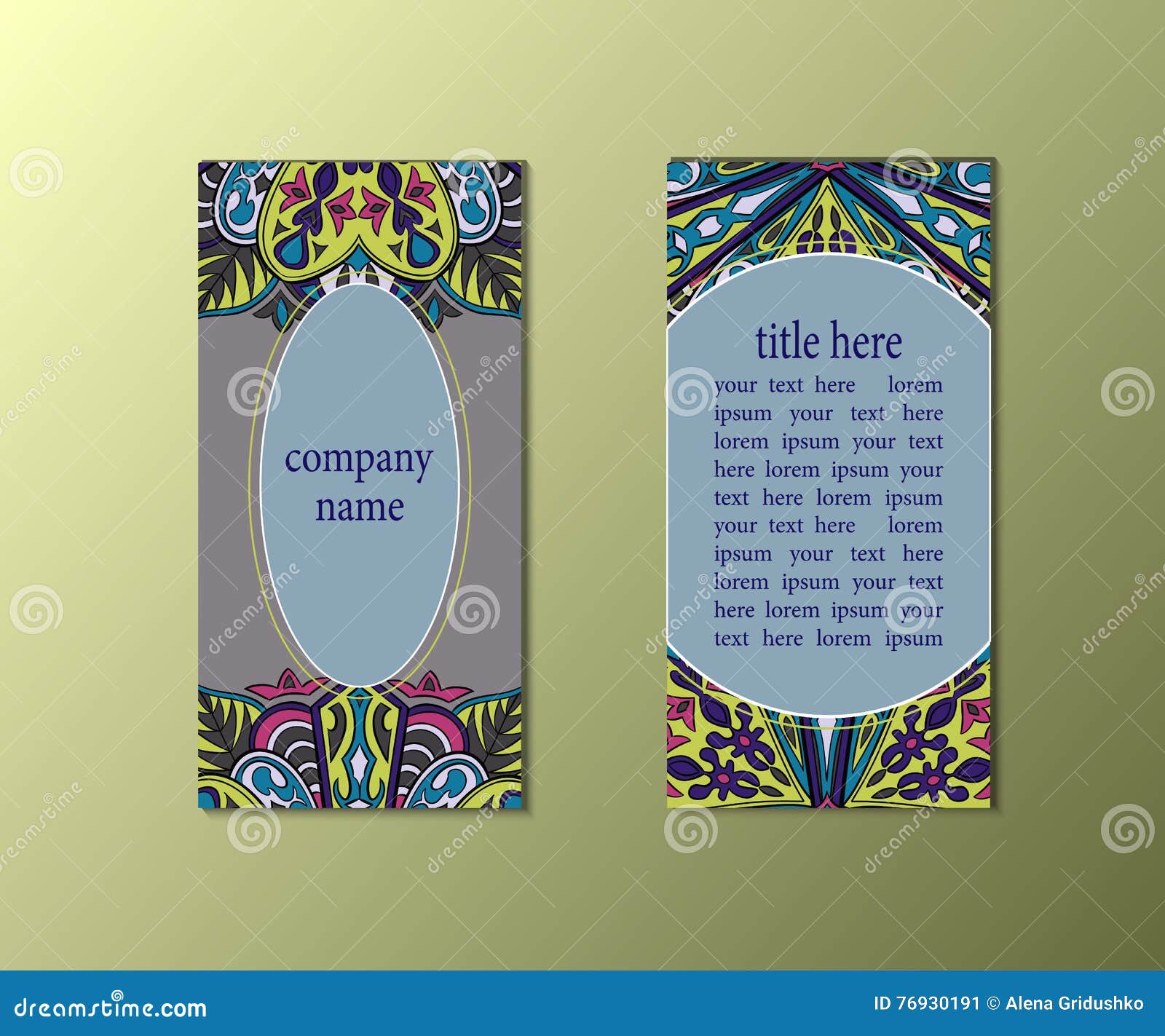 Flyer Template with Abstract Ornament Pattern. Stock Vector ...