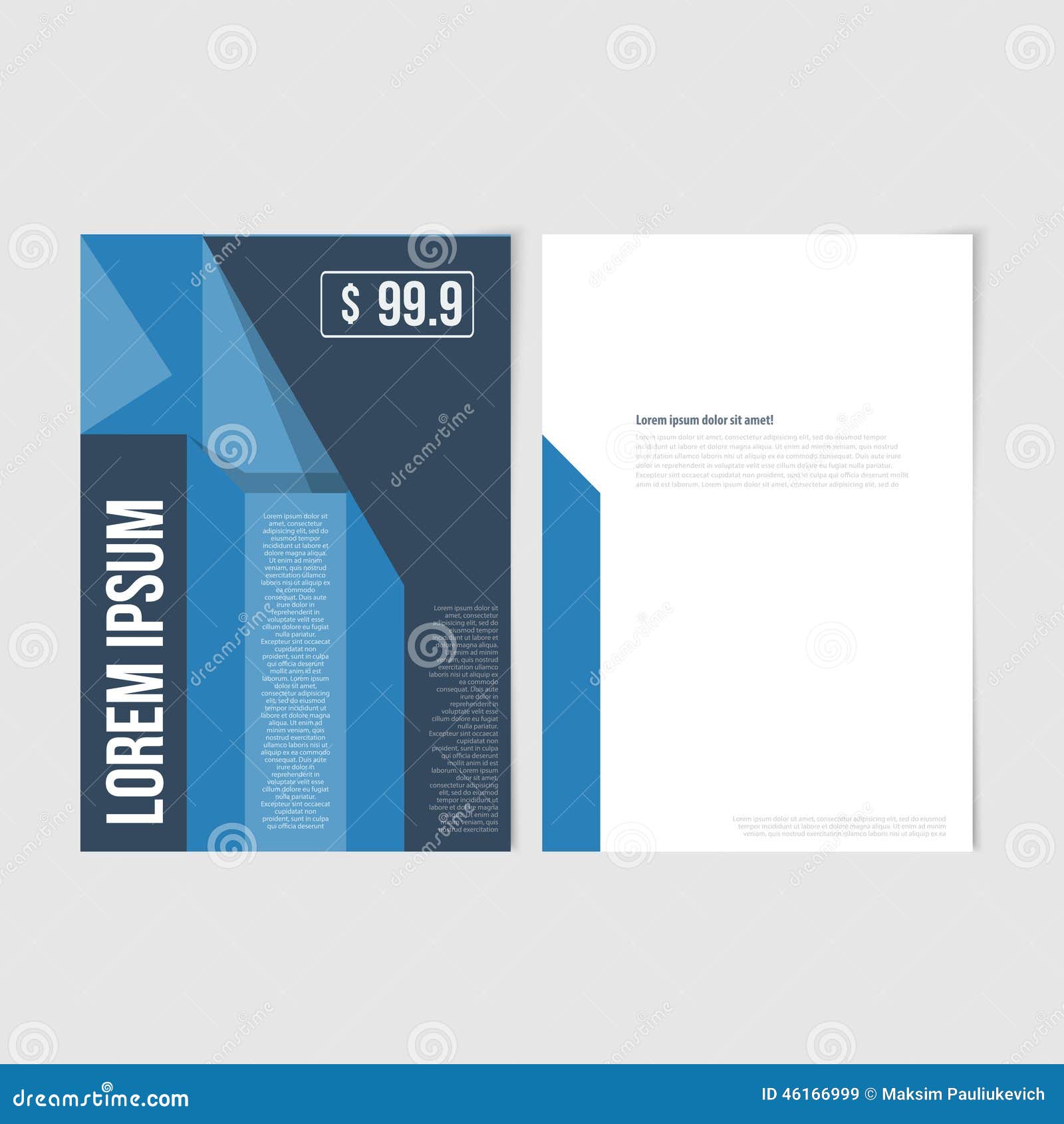 Flyer Template Back and Front Design. Stock Vector - Illustration of ...