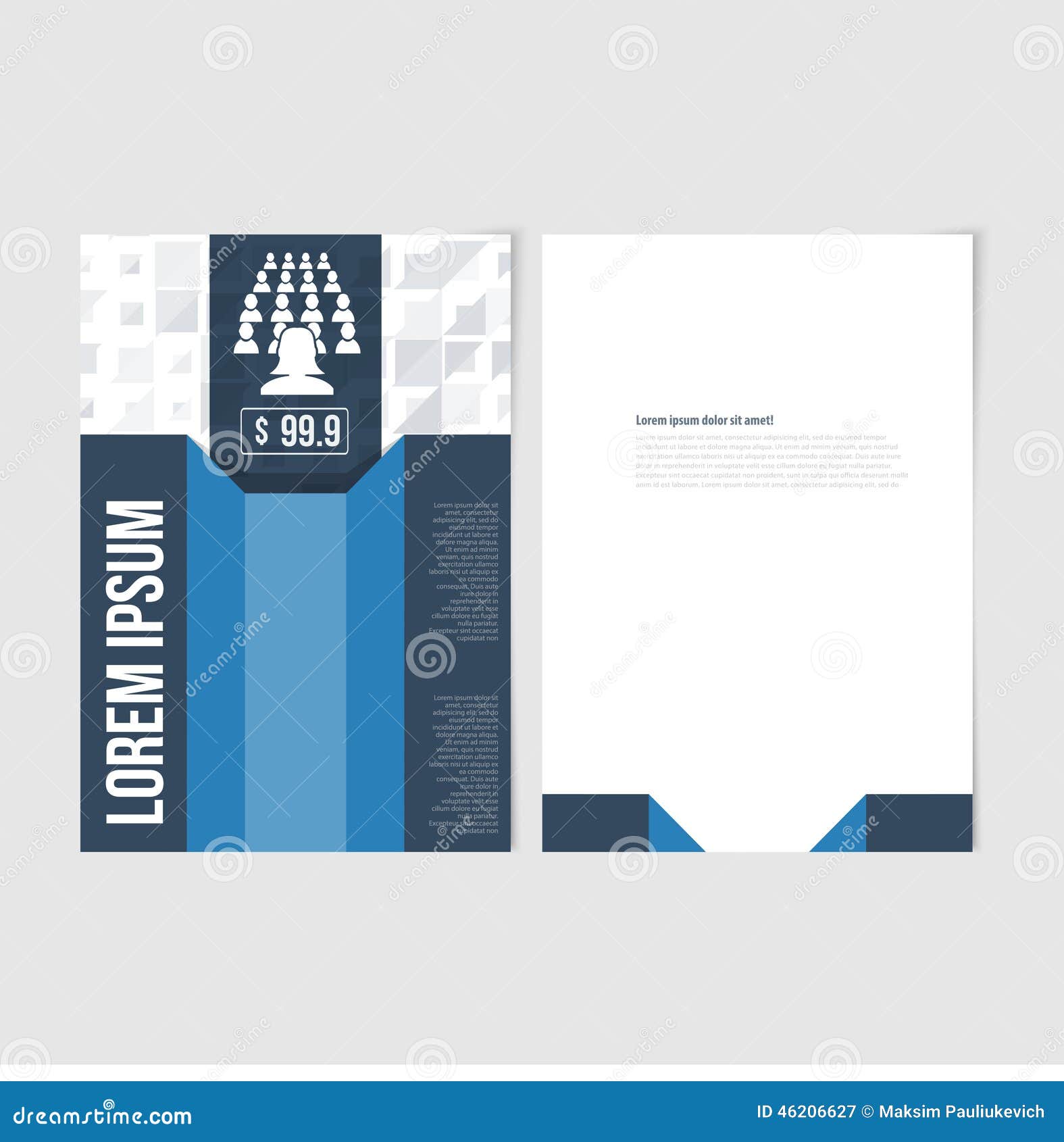 Flyer Template Back and Front Design. Stock Vector - Illustration of ...