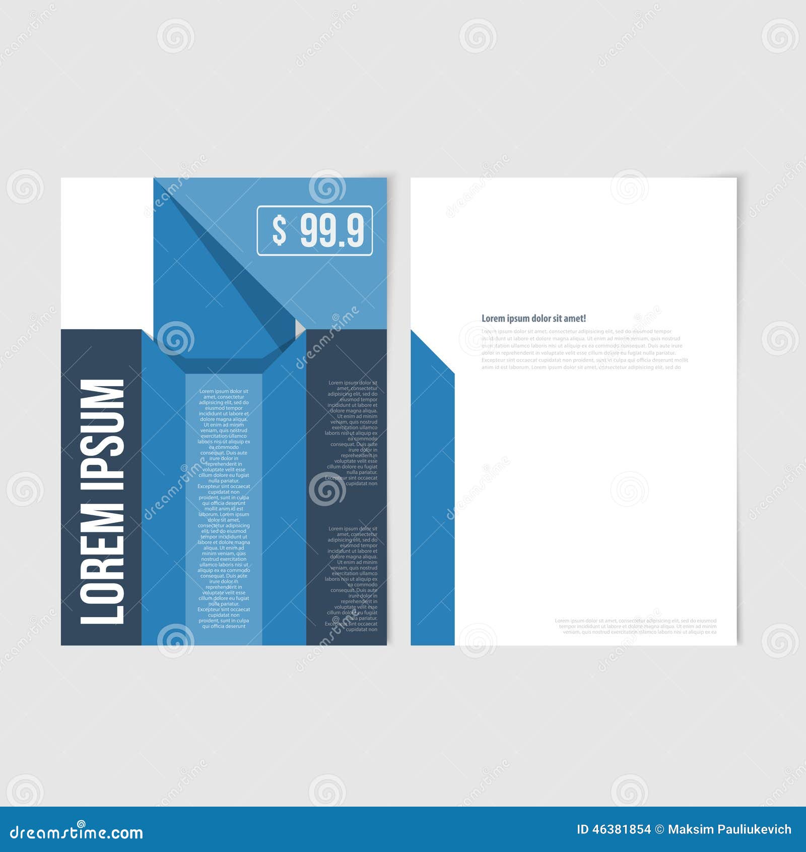 Flyer Template Back and Front Design. Stock Vector - Illustration of ...