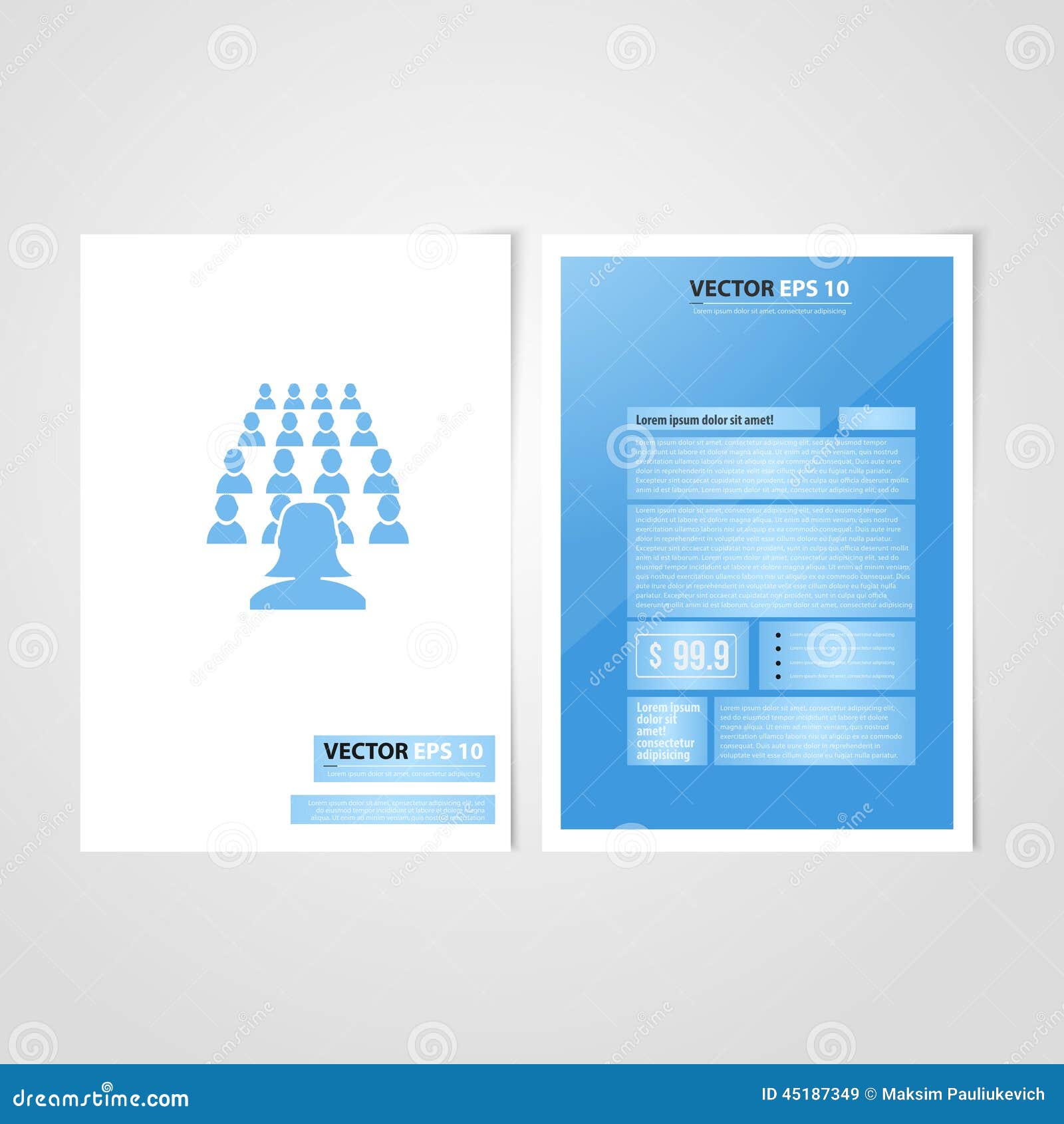 Flyer Template Back and Front Design. Stock Vector - Illustration of ...