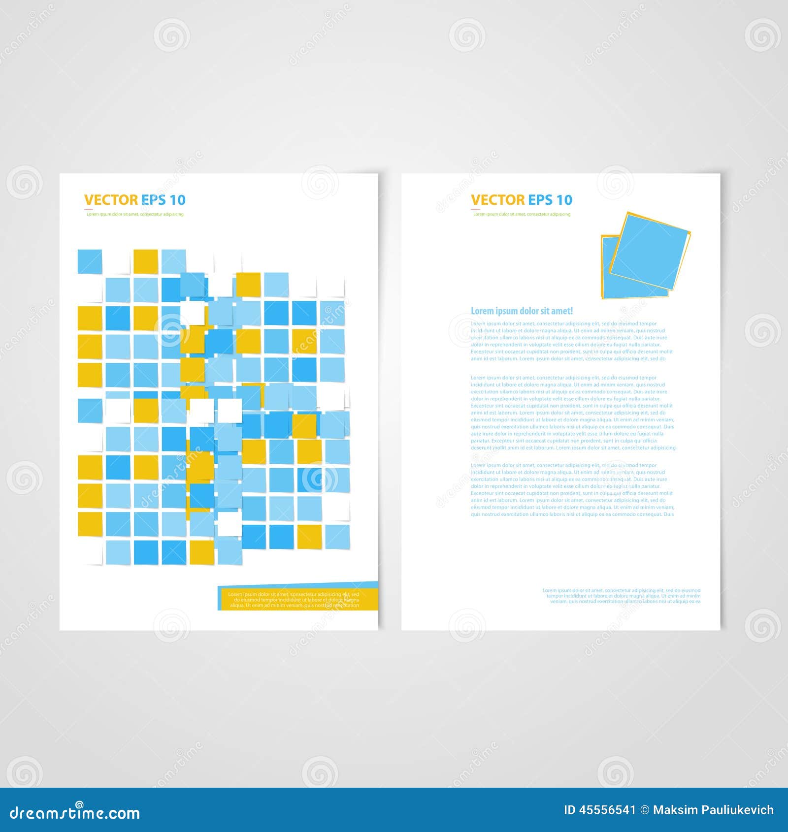Flyer Template Back and Front Design. Stock Vector - Illustration of ...