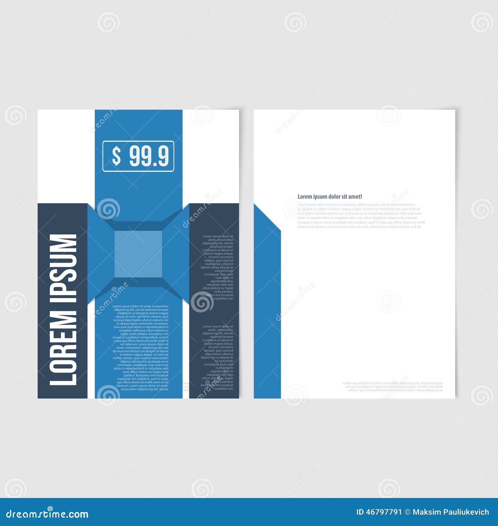 Flyer Template Back and Front Design. Stock Vector - Illustration of ...