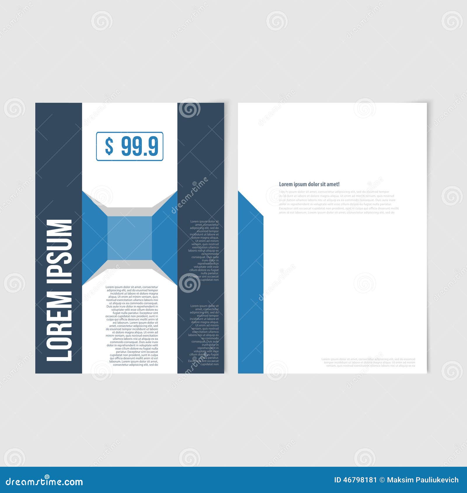 Flyer Template Back and Front Design. Stock Vector - Illustration of ...