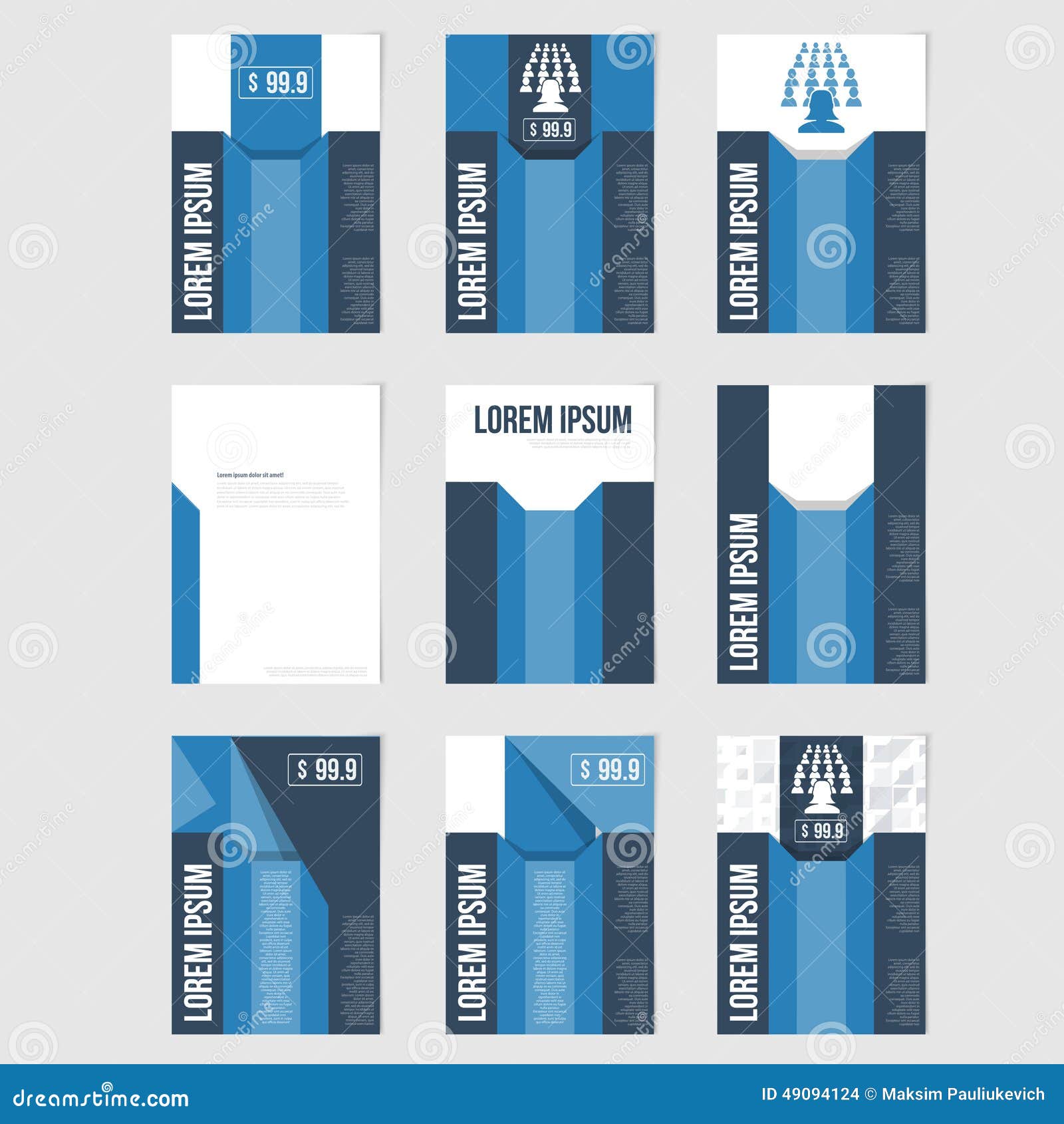 Flyer Template Back and Front Design. Stock Vector - Illustration of ...