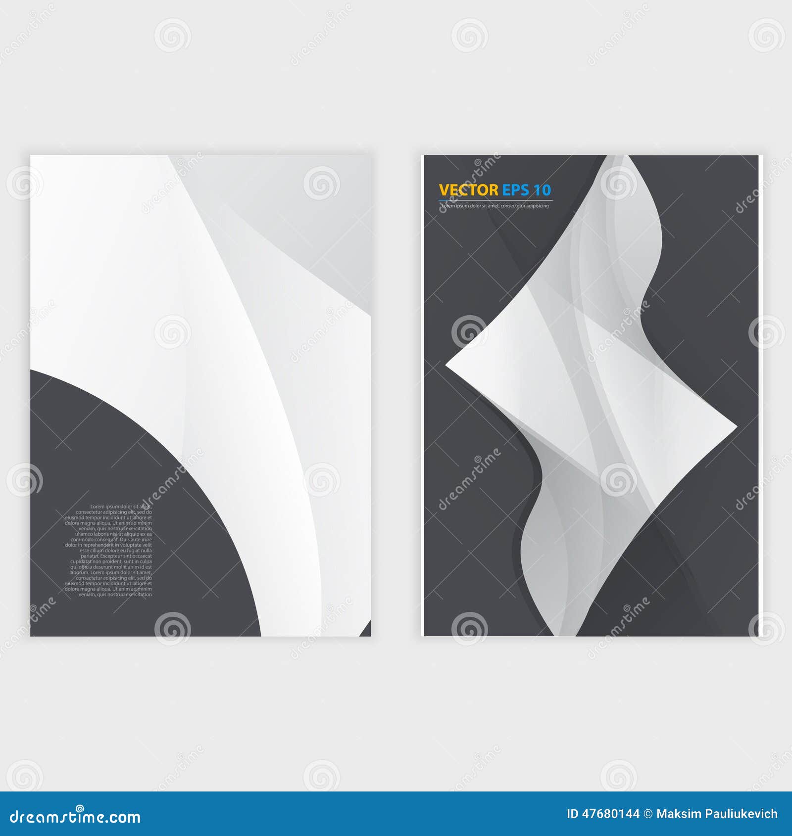 Flyer Template Back and Front Design. Stock Vector - Illustration of ...