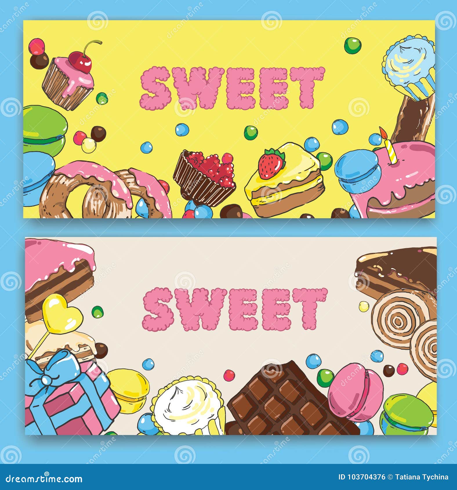 Flyer Template on Baking and Sweets. Stock Vector - Illustration of ...