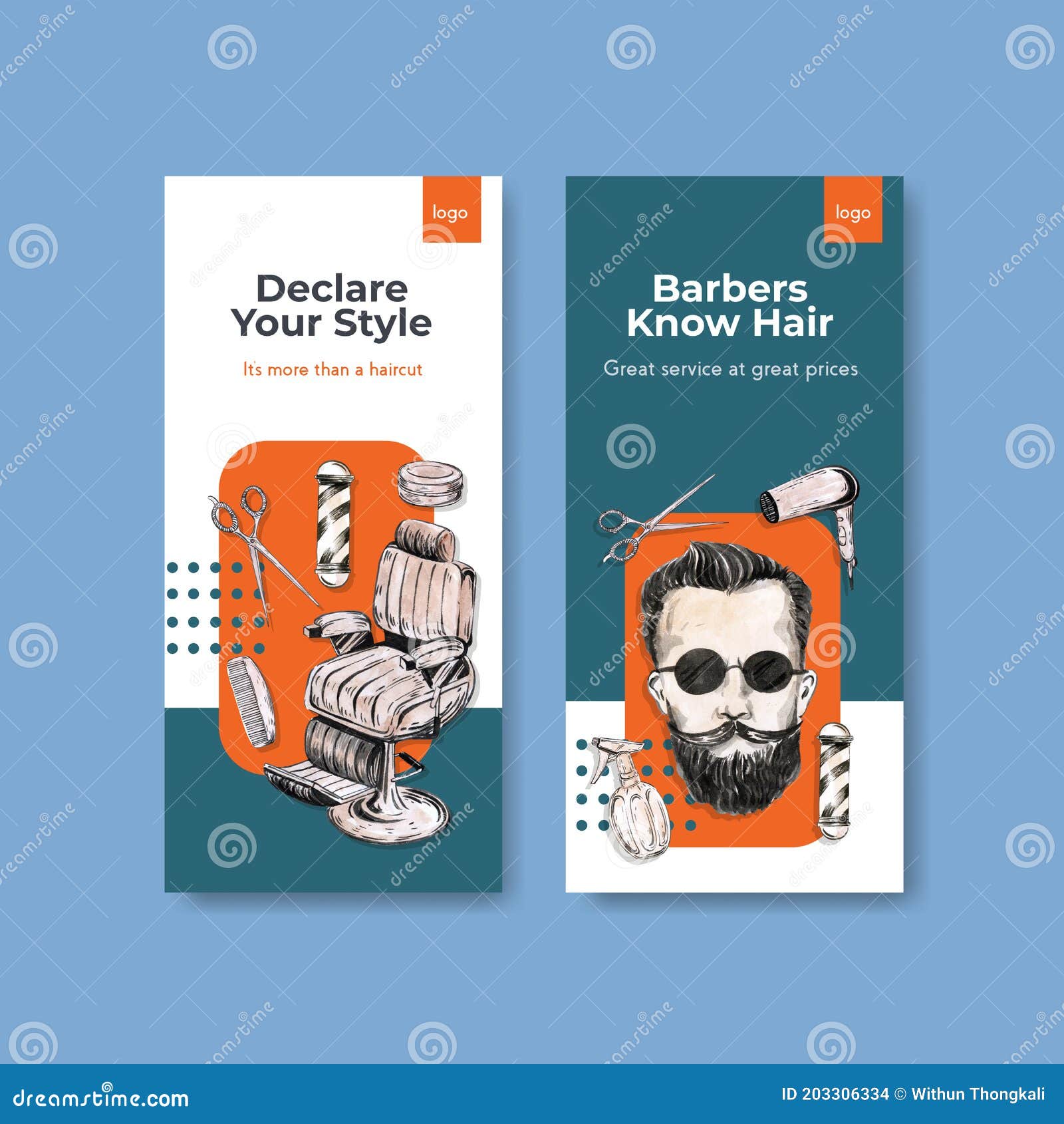 Flyer Template with Barber Concept Design for Brochure and Leaflet ...