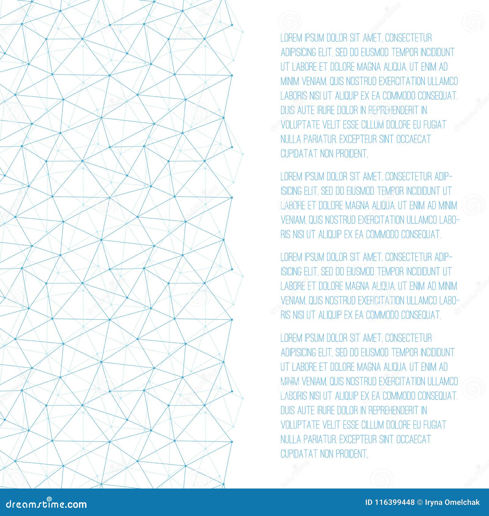 Flyer Template with Blue Abstract Grid Background and Place for Text ...