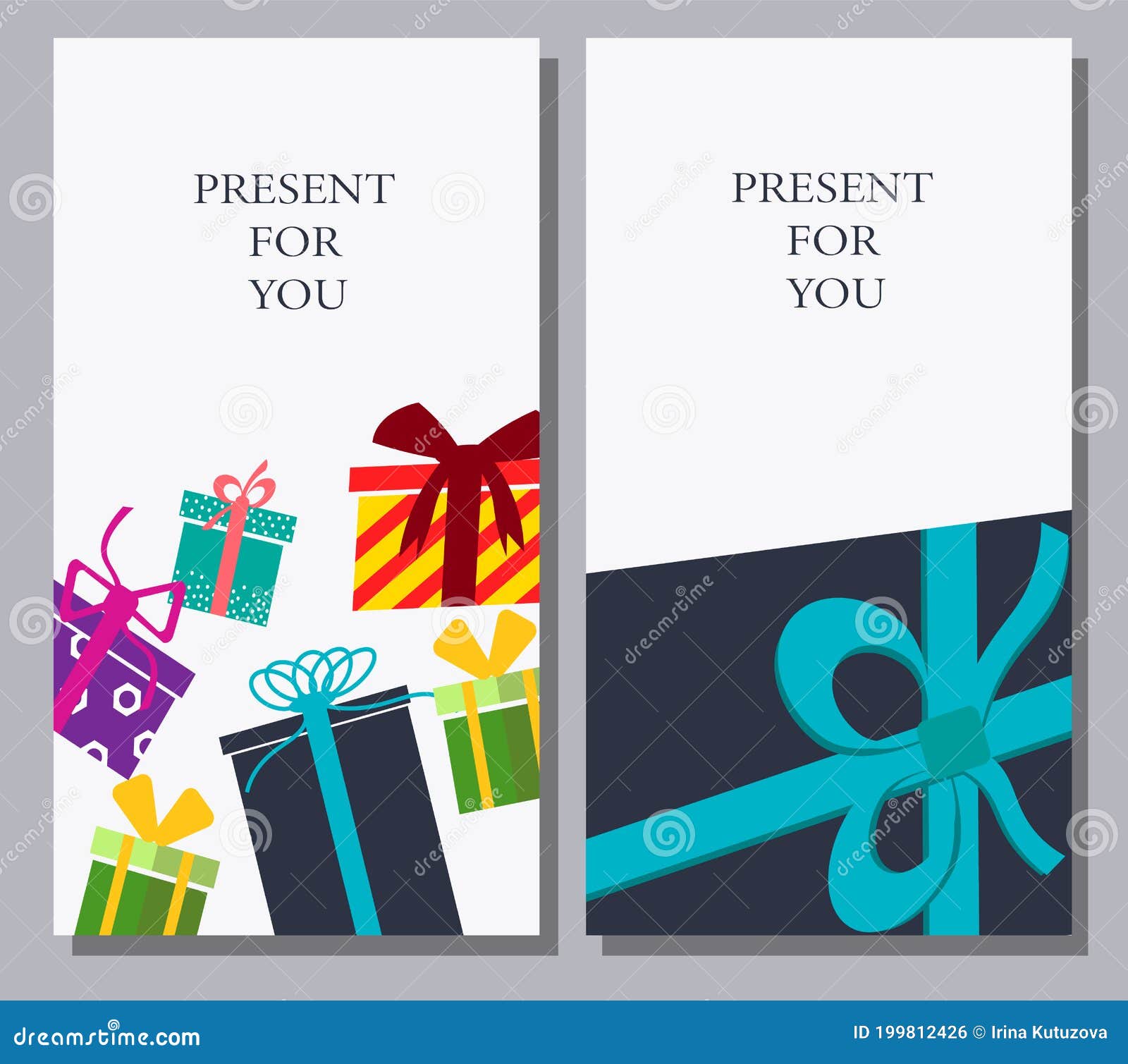 Flyer Template with Boxes of Gifts. Vector Illustration. Stock Vector ...