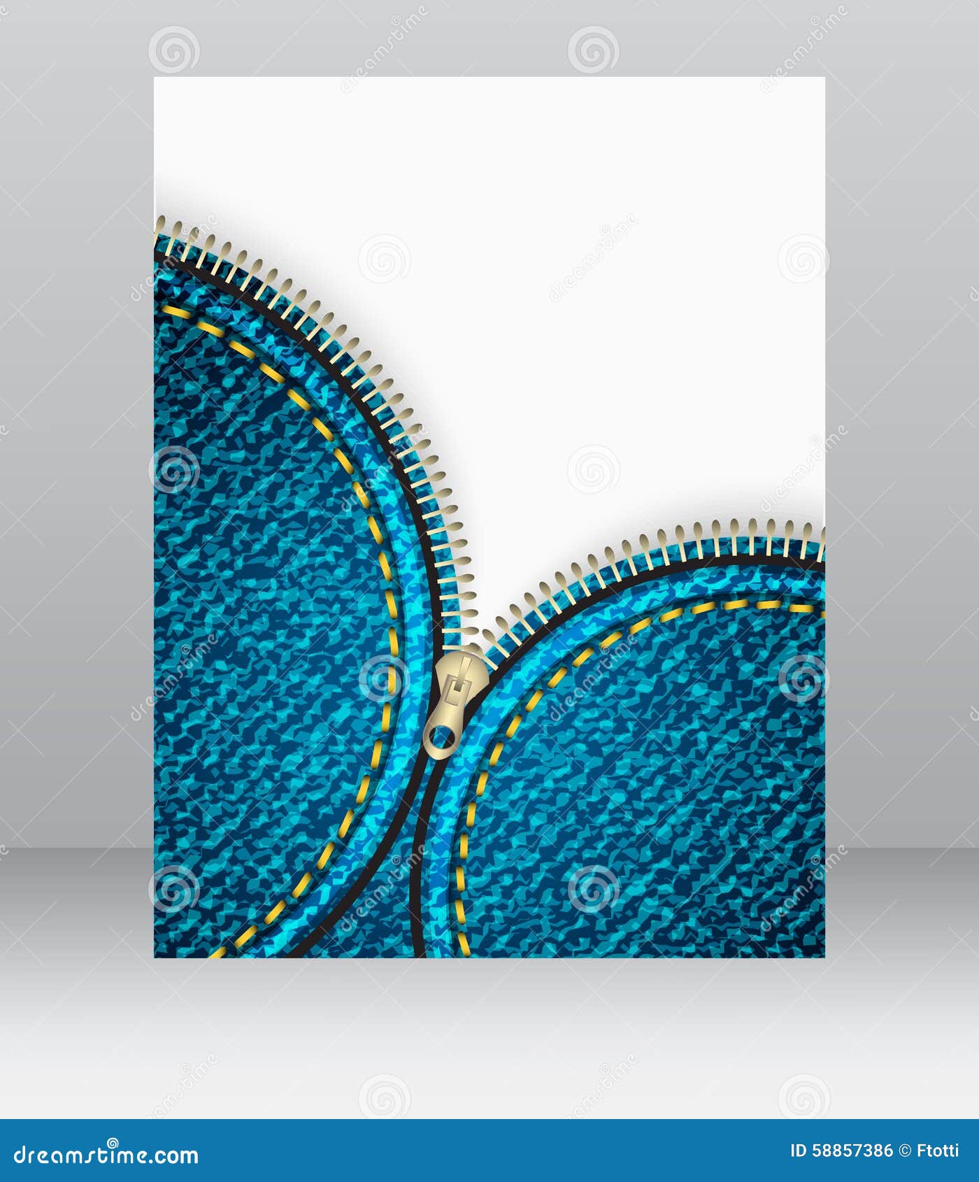 Flyer Template with Denim Pattern and Stitch Effect Stock Vector ...