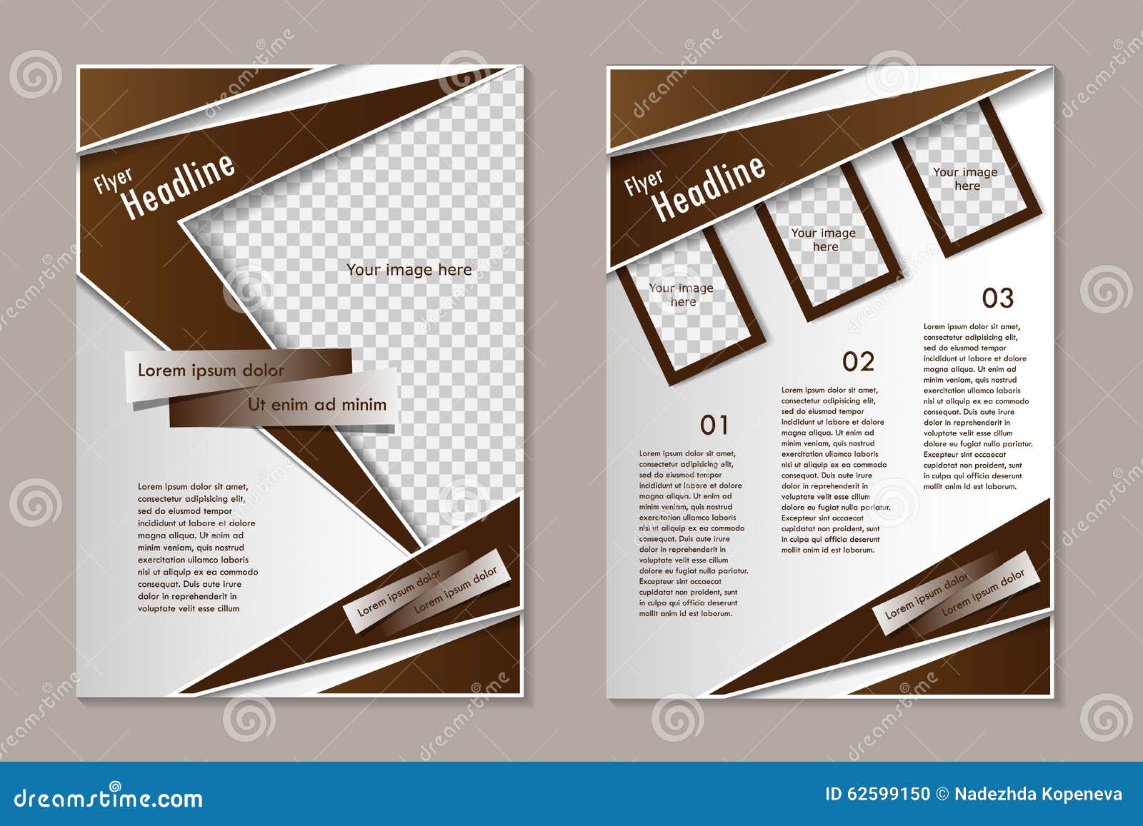 Flyer template design stock vector. Illustration of back - 62599150