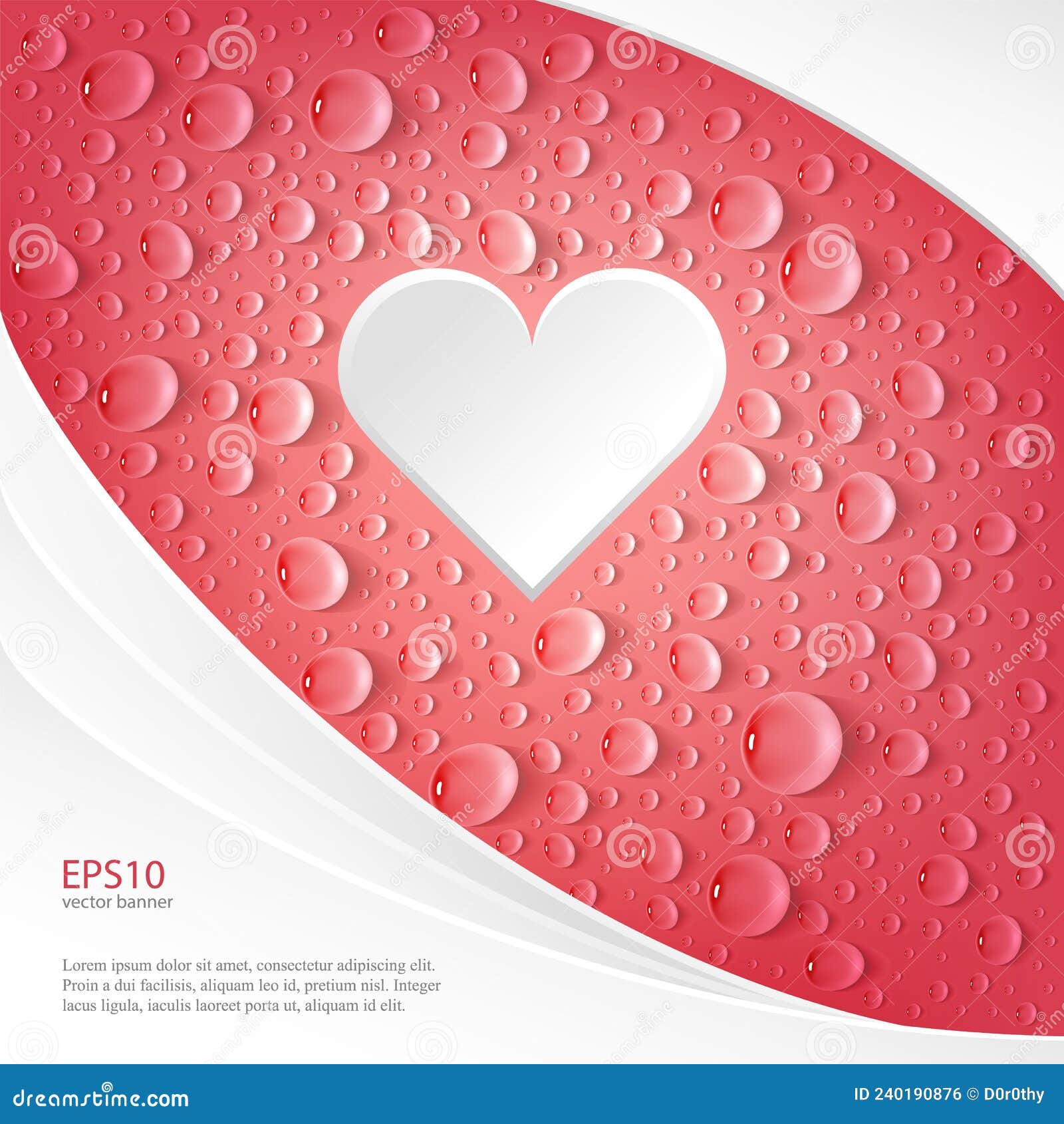 Flyer Template with Heart and Drops on Red Background. Stock Vector ...