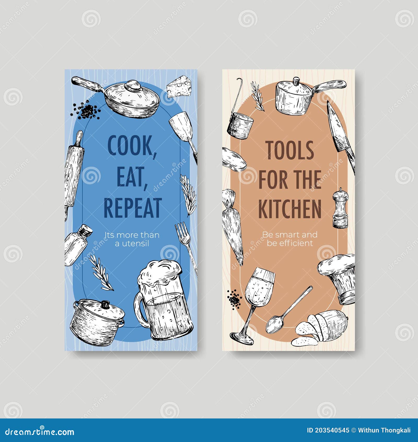Flyer Template with Kitchen Appliances Concept Design for Brochure ...