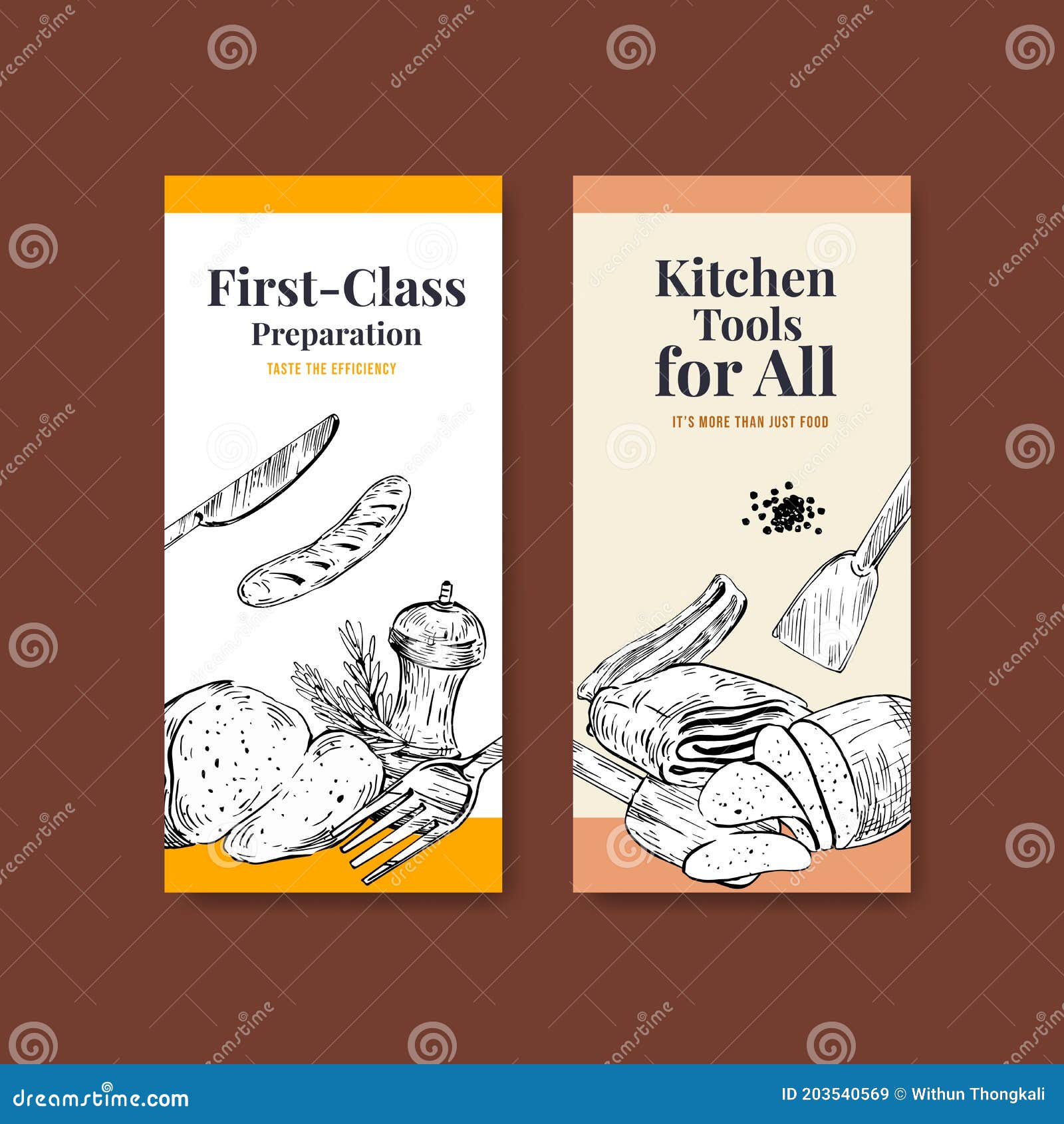 Flyer Template with Kitchen Appliances Concept Design for Brochure ...