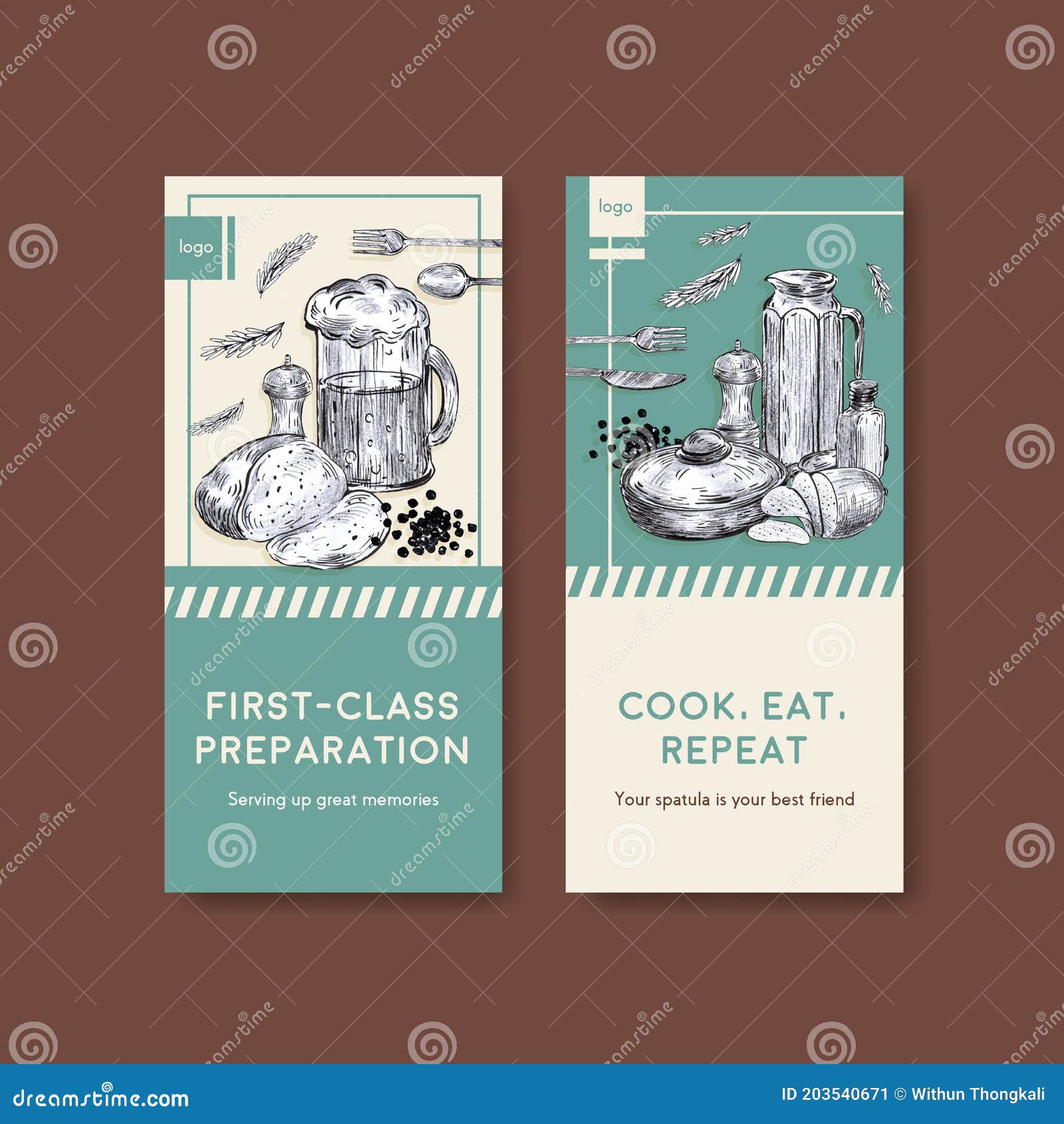 Flyer Template with Kitchen Appliances Concept Design for Brochure ...