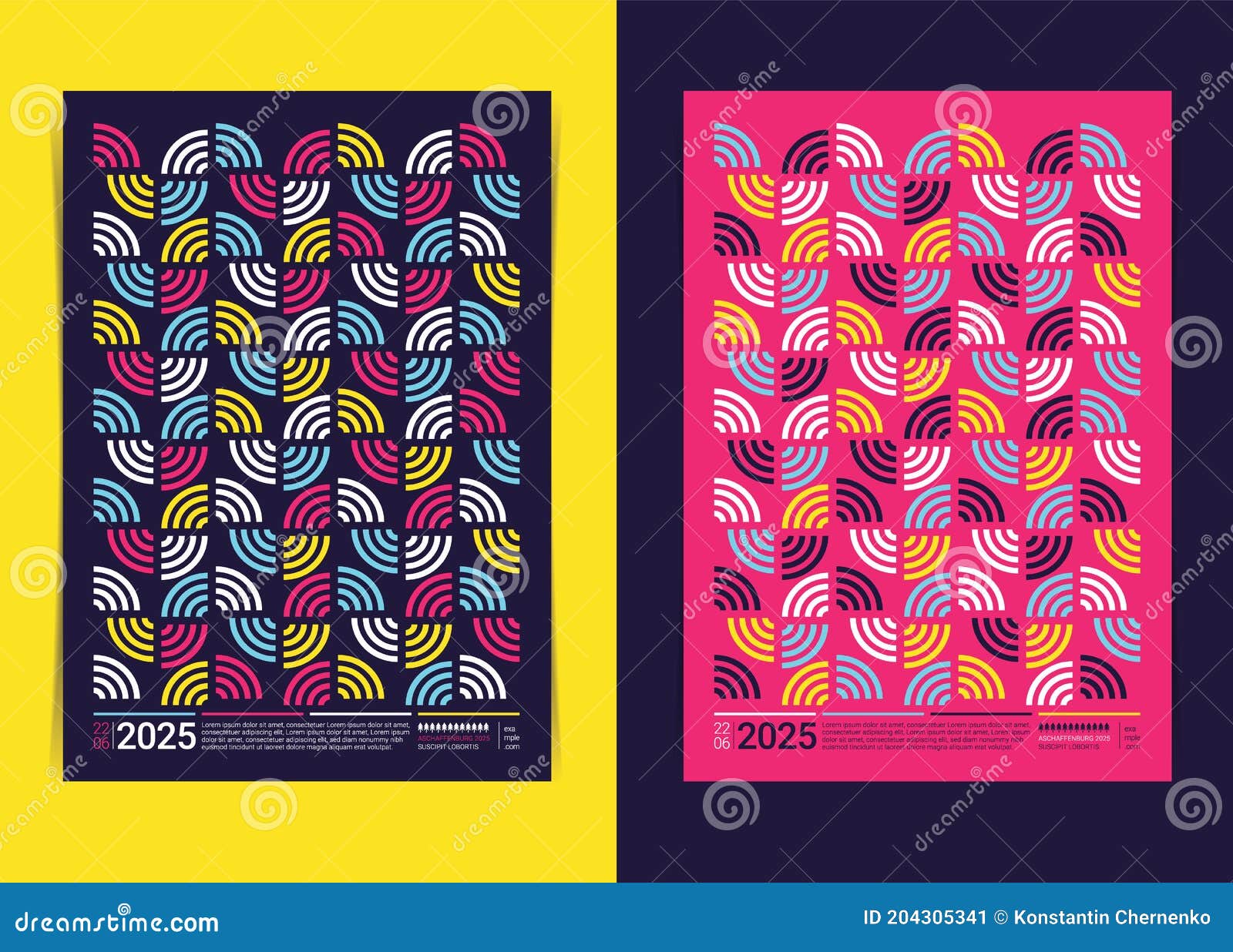 Flyer Template with Modern Geometric Pattern Background. Stock Vector ...