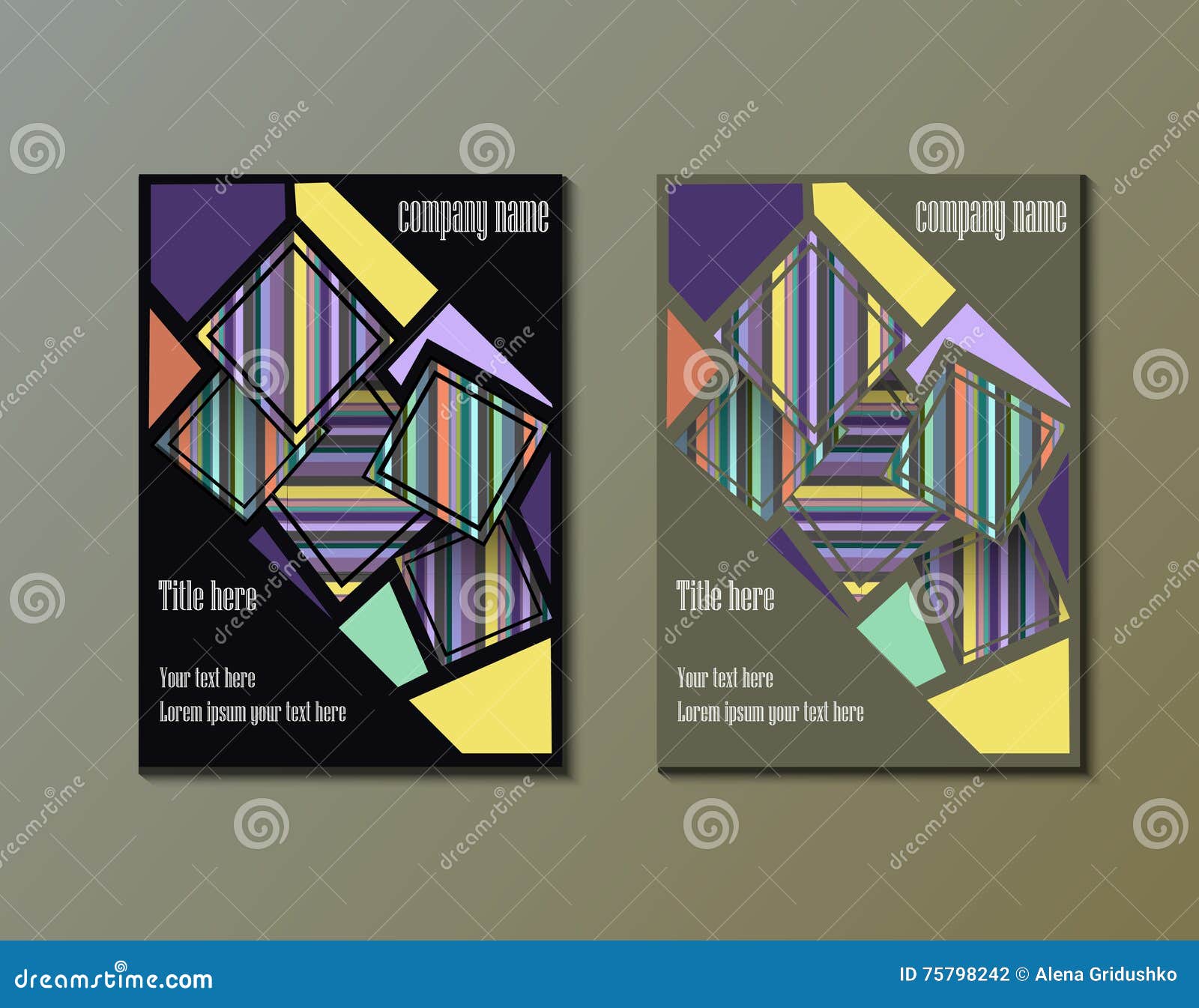 Flyer Template with Pieces of Pattern. Stock Vector - Illustration of ...